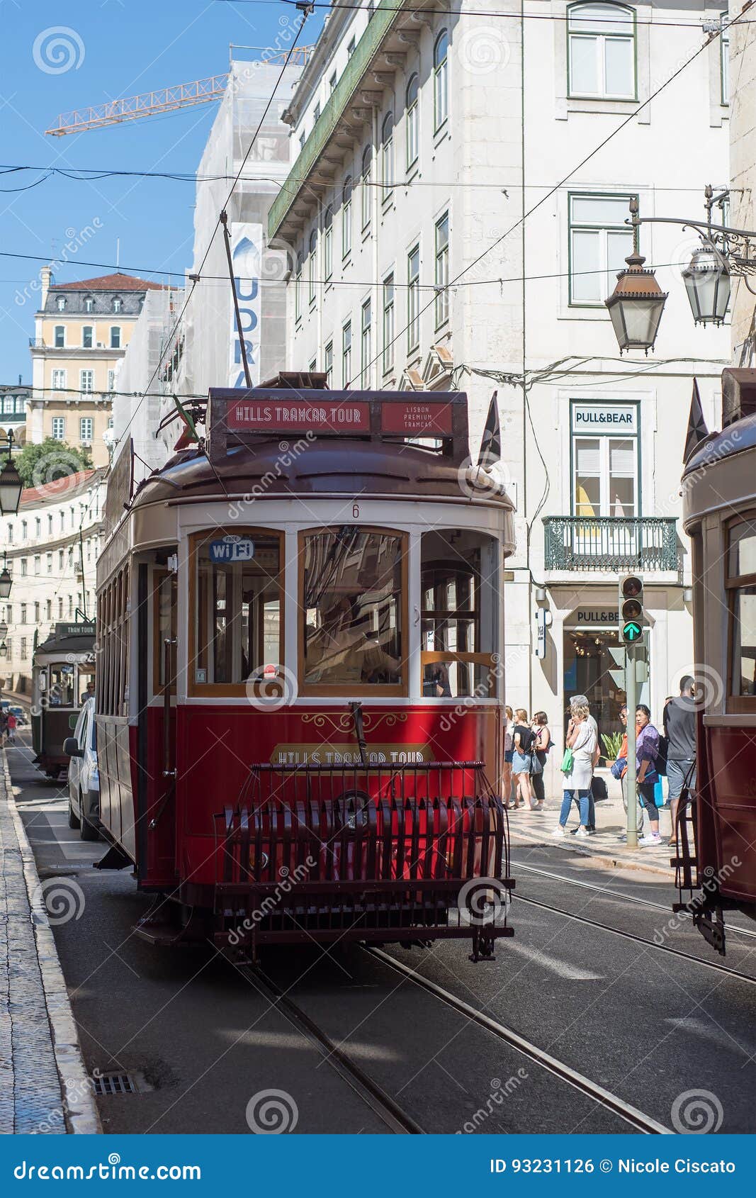 Traditional Tram Carriage In The City Centre Of Lisbon Editorial Photo ...