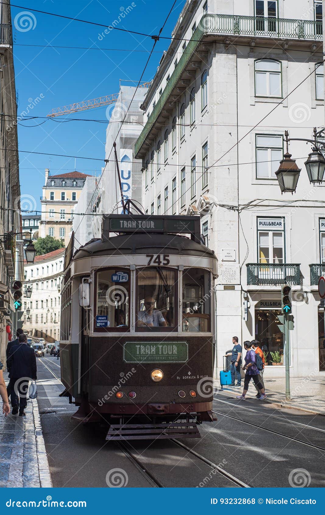 Traditional Tram Carriage In The City Centre Of Lisbon Editorial Photo ...