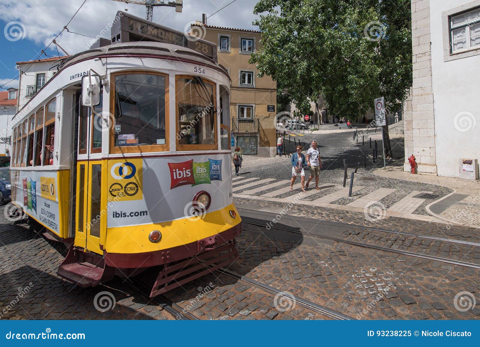 Traditional tram in Lisbon editorial image. Image of tourist - 93238225