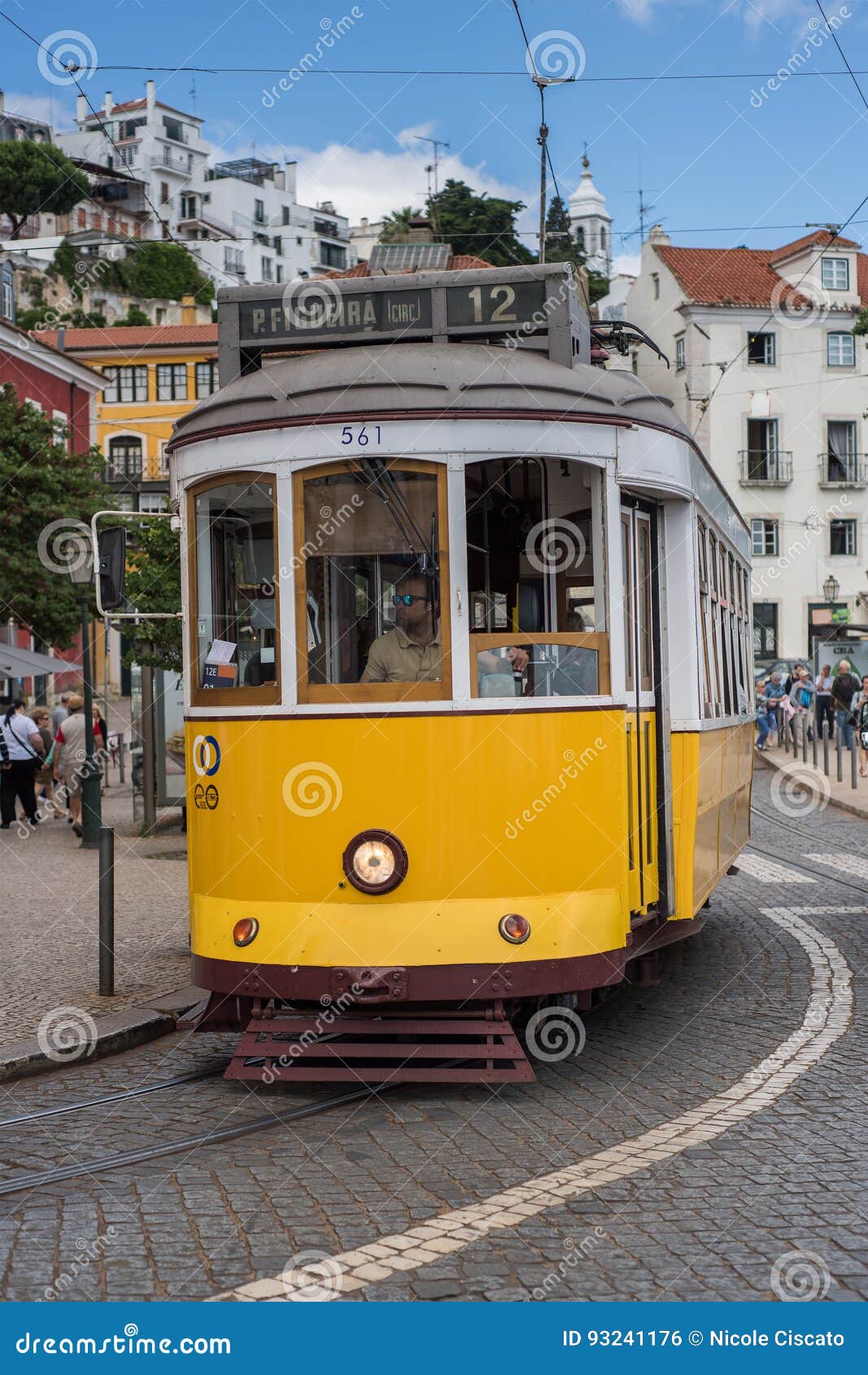 Traditional Tram Carriage In The City Centre Of Lisbon Editorial Photo ...