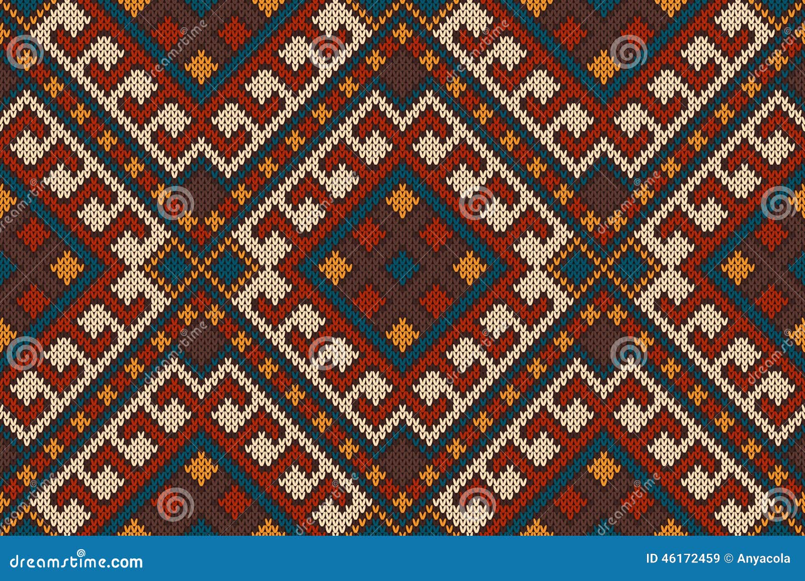 Traditional Tribal Aztec Seamless Pattern on the Wool Knitted Texture ...
