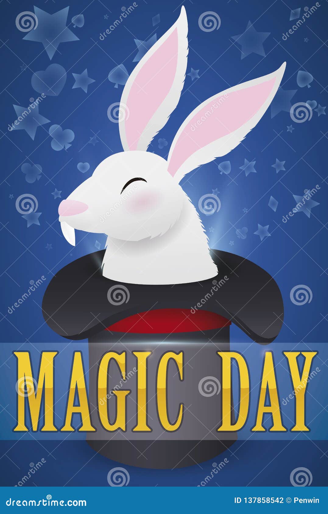 Traditional Trick with Rabbit Inside Hat for Magic Day, Vector ...