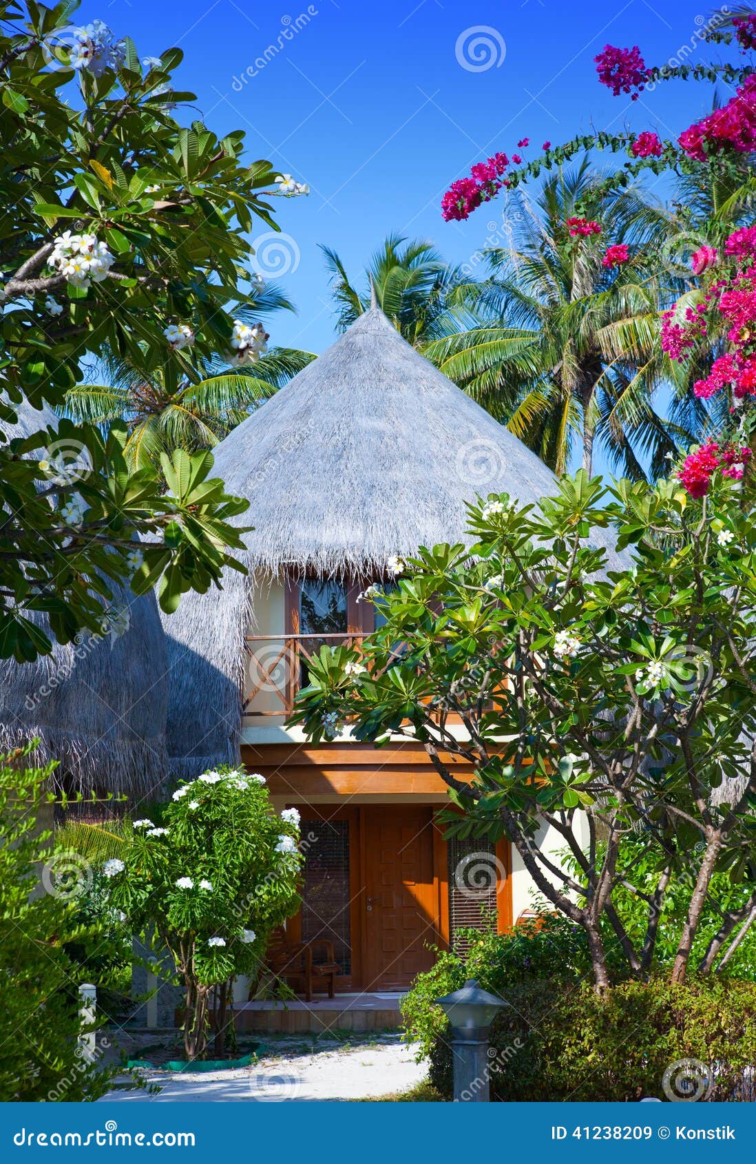 Traditional Tropical Hut in Garden Stock Image - Image of dream ...