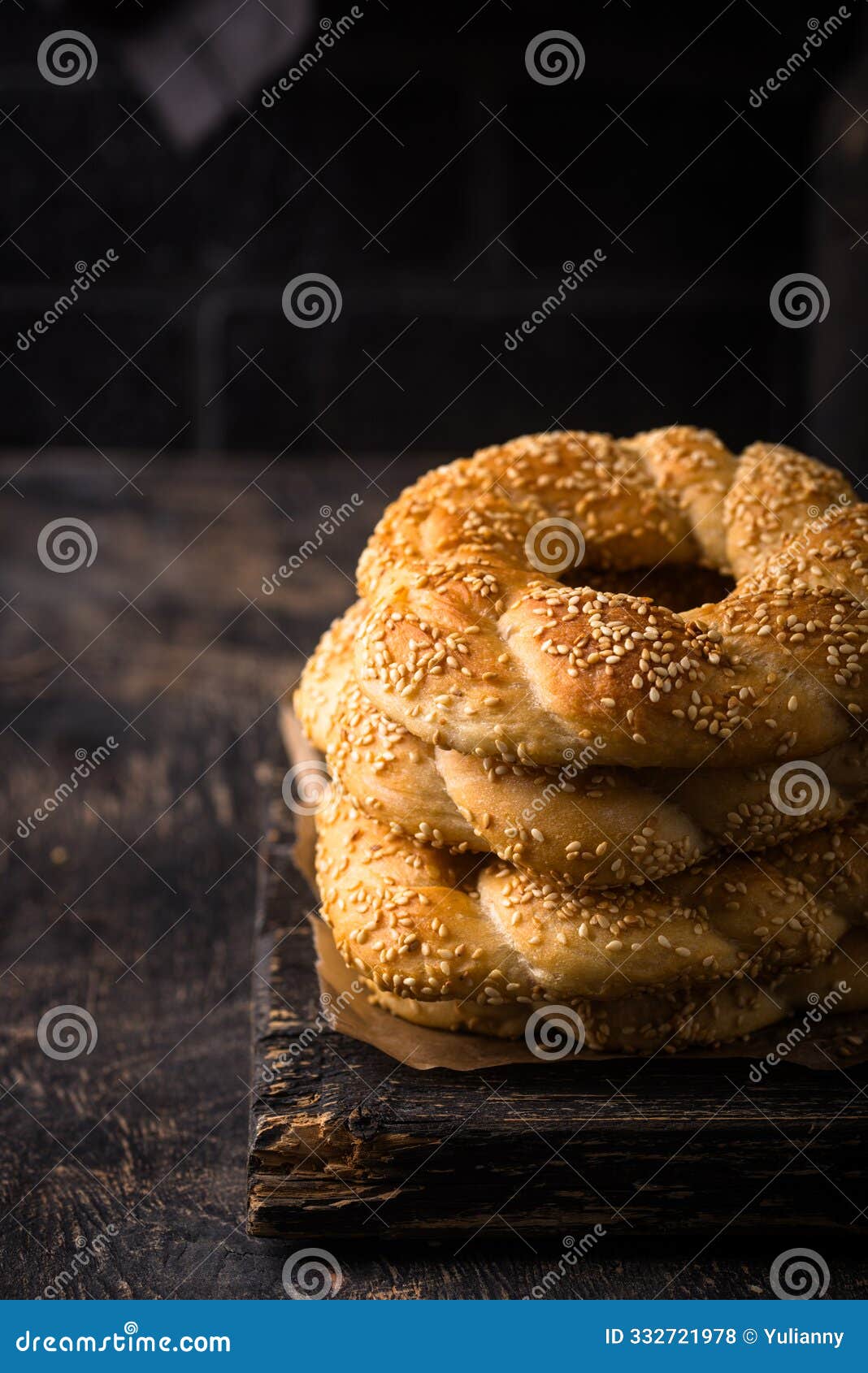 Traditional Turkish Bagel Simit with Sesame Stock Photo - Image of ...