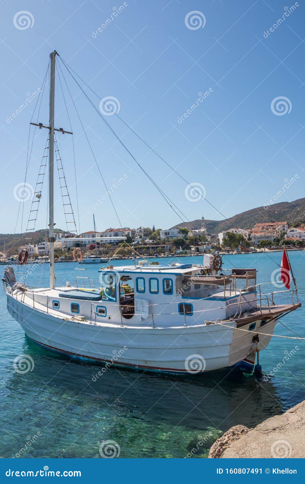 Traditional Turkish Boat, Datca Stock Image - Image of aegean, datca ...