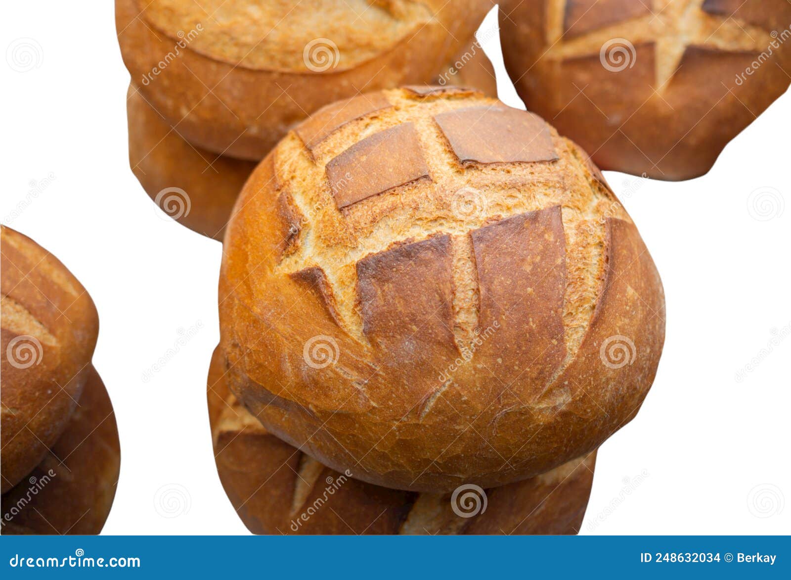 Traditional Turkish Bread Isolated on White Background Stock Photo ...