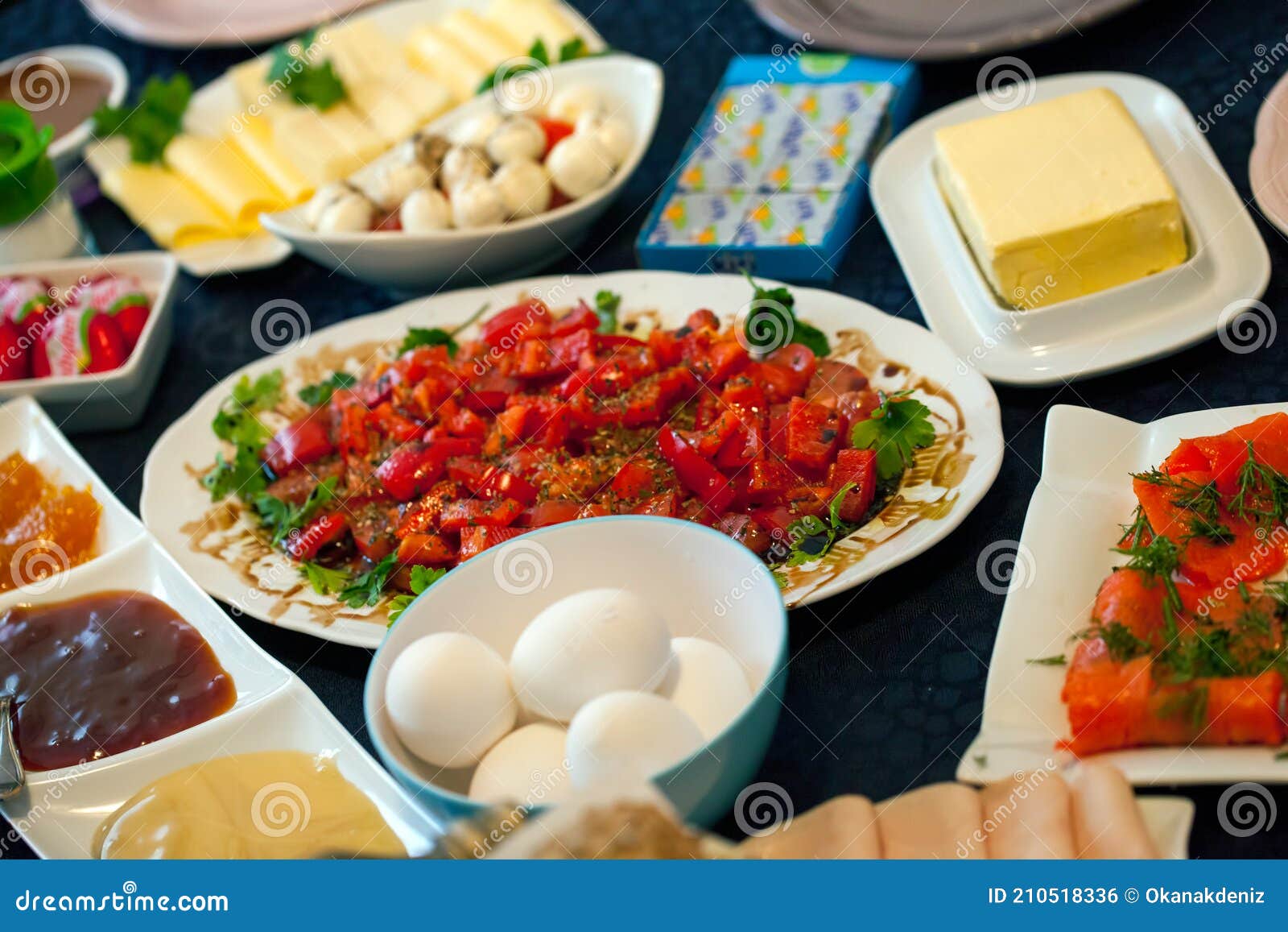 Traditional Turkish Breakfast Table Stock Photo - Image of olive ...