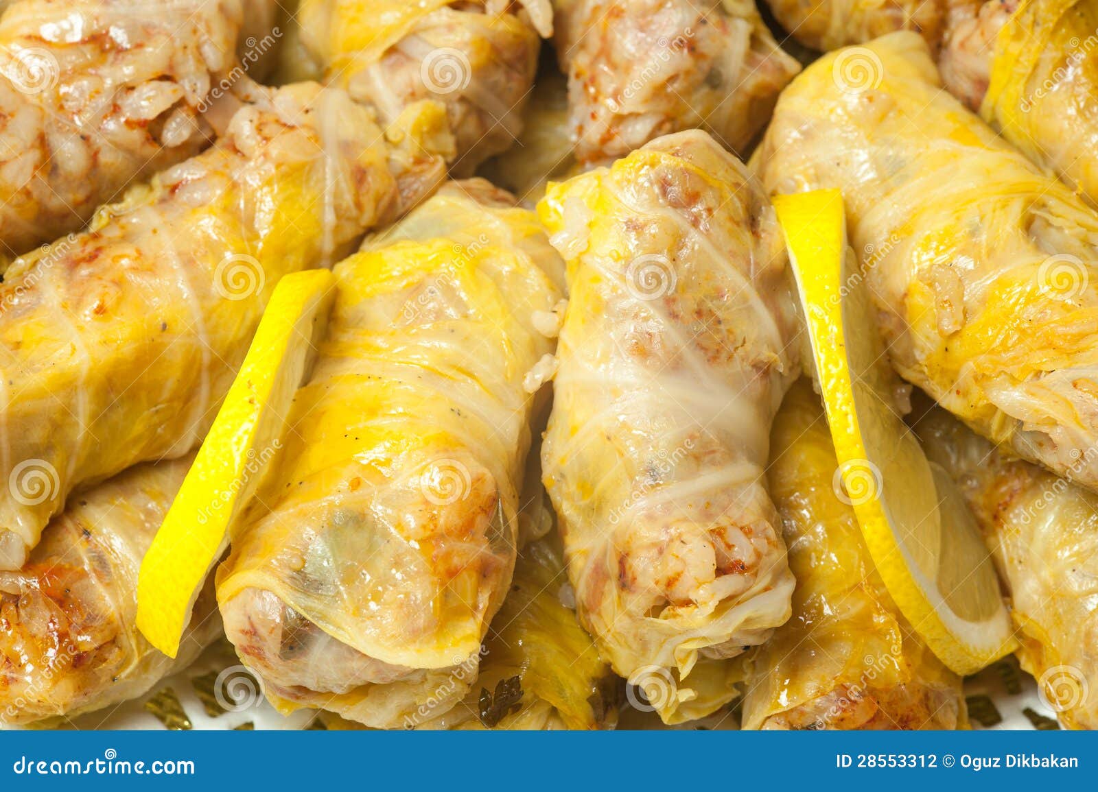 Cabbage Leaf Wrap Turkish Food with Rice and Olive Stock Photo - Image ...