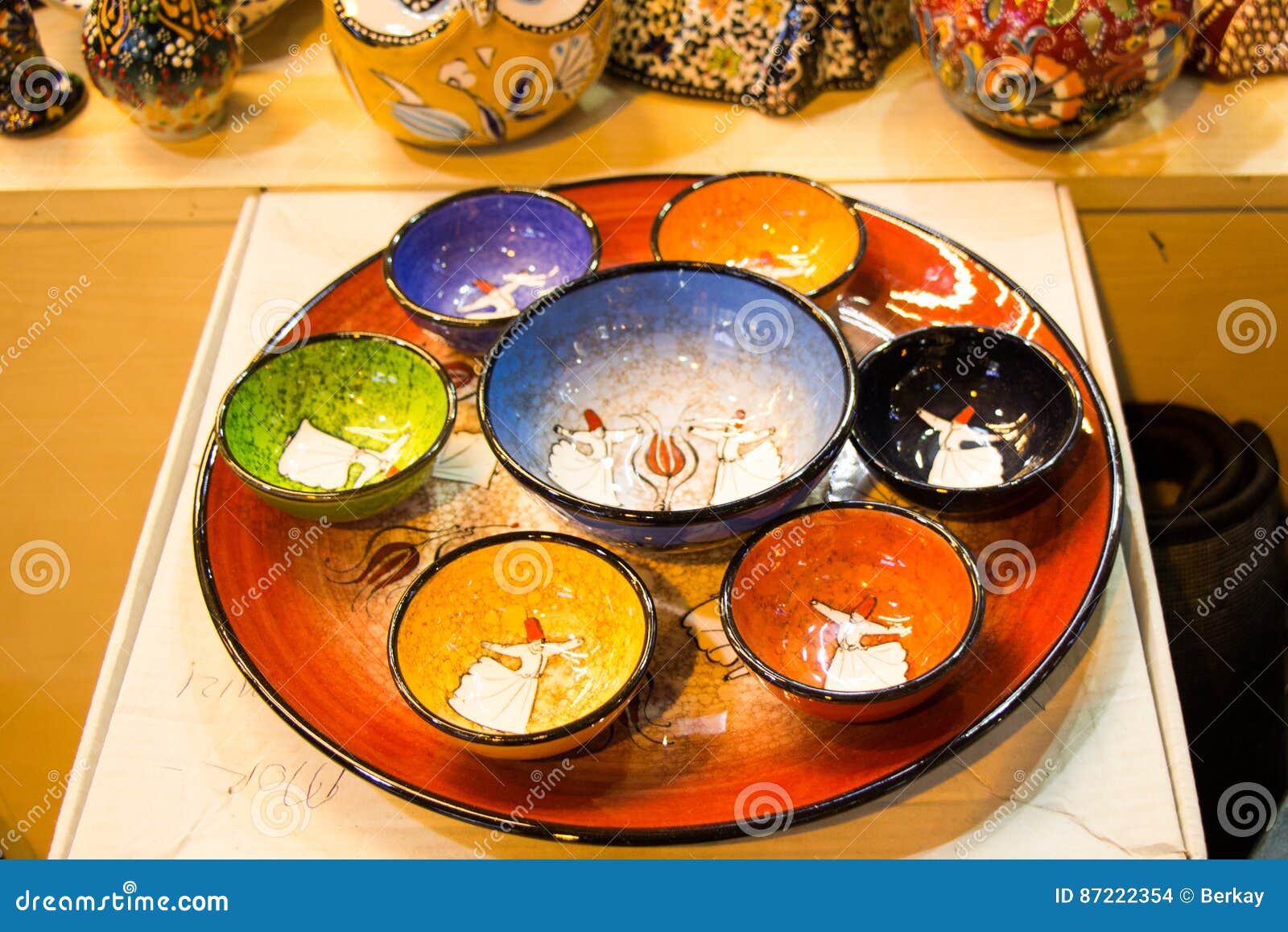 Traditional Turkish Ceramic Plates Stock Photo - Image of bazaar ...