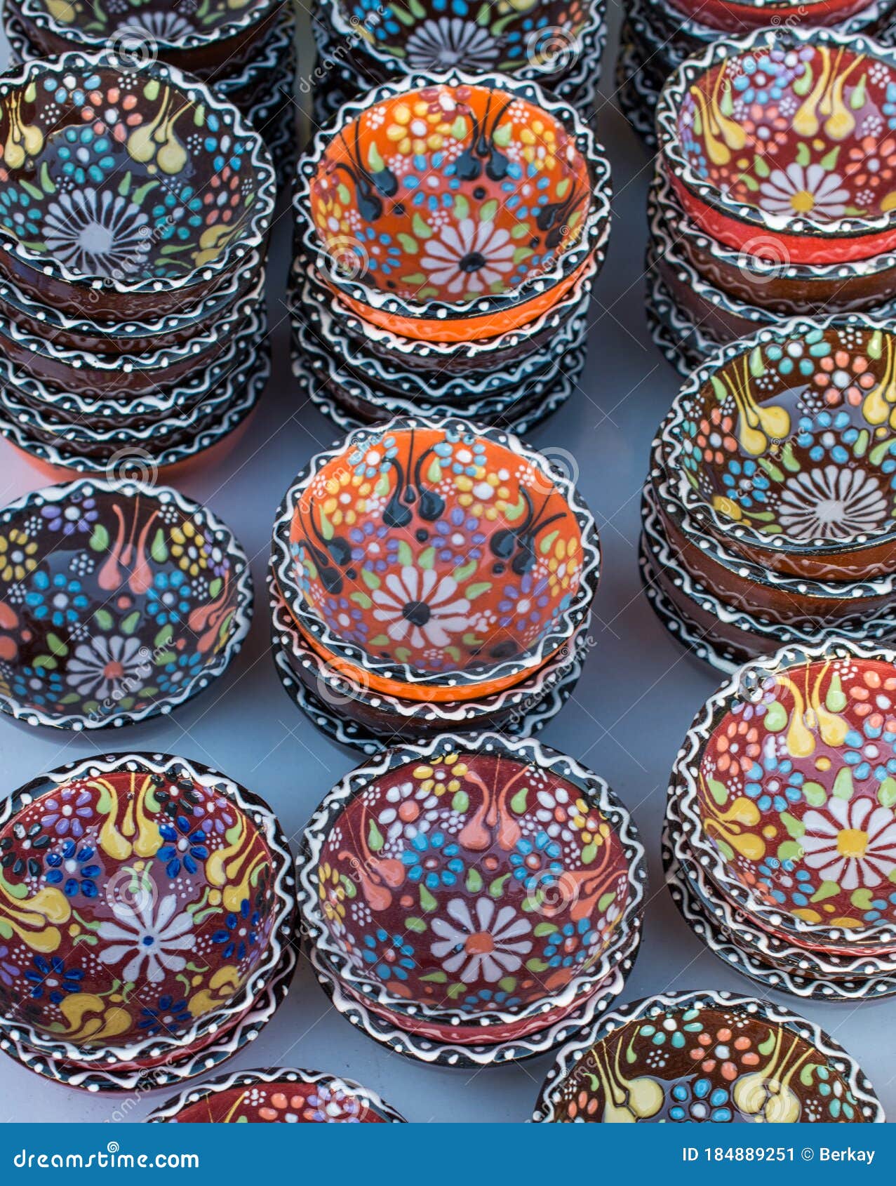 Traditional Turkish Ceramic Pottery Plates Stock Image - Image of ...