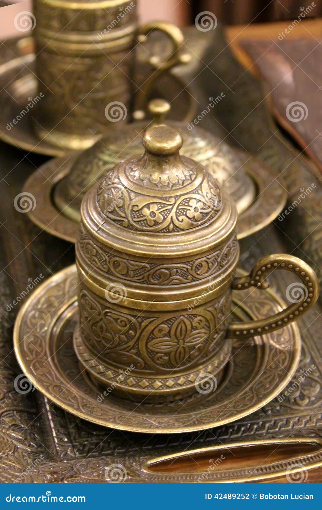 Traditional Turkish Coffee Cup Stock Photo - Image of sultan, metal ...