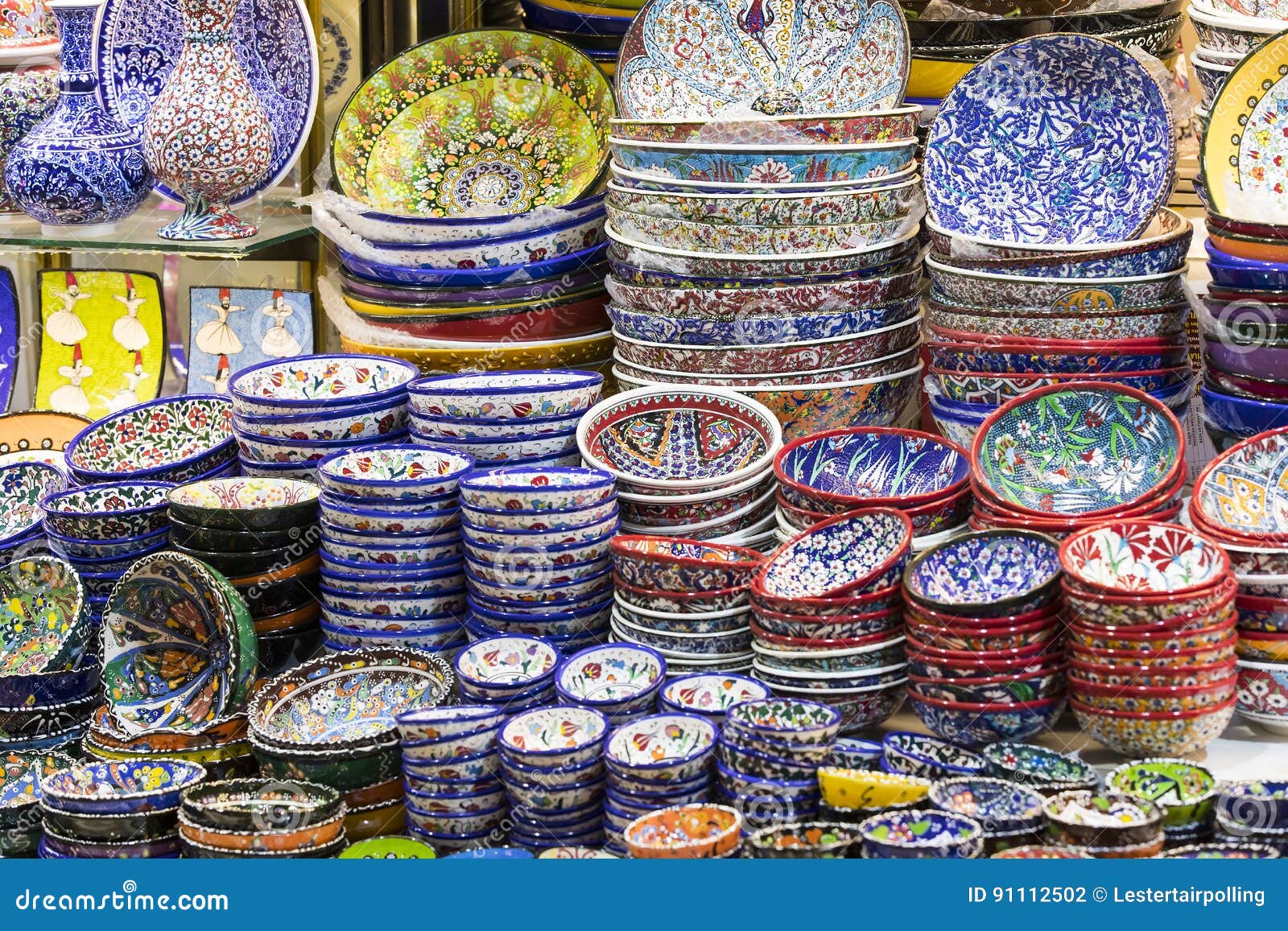 Traditional Turkish Decorative Ceramics Stock Photo - Image of ornate ...