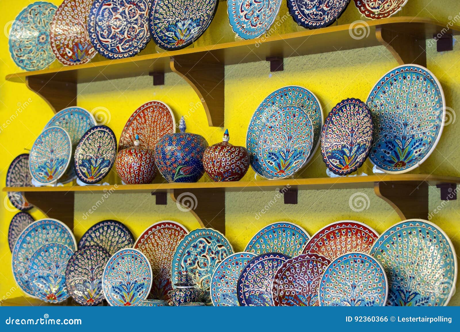Traditional Turkish Decorative Ceramics Stock Photo - Image of mosaic ...