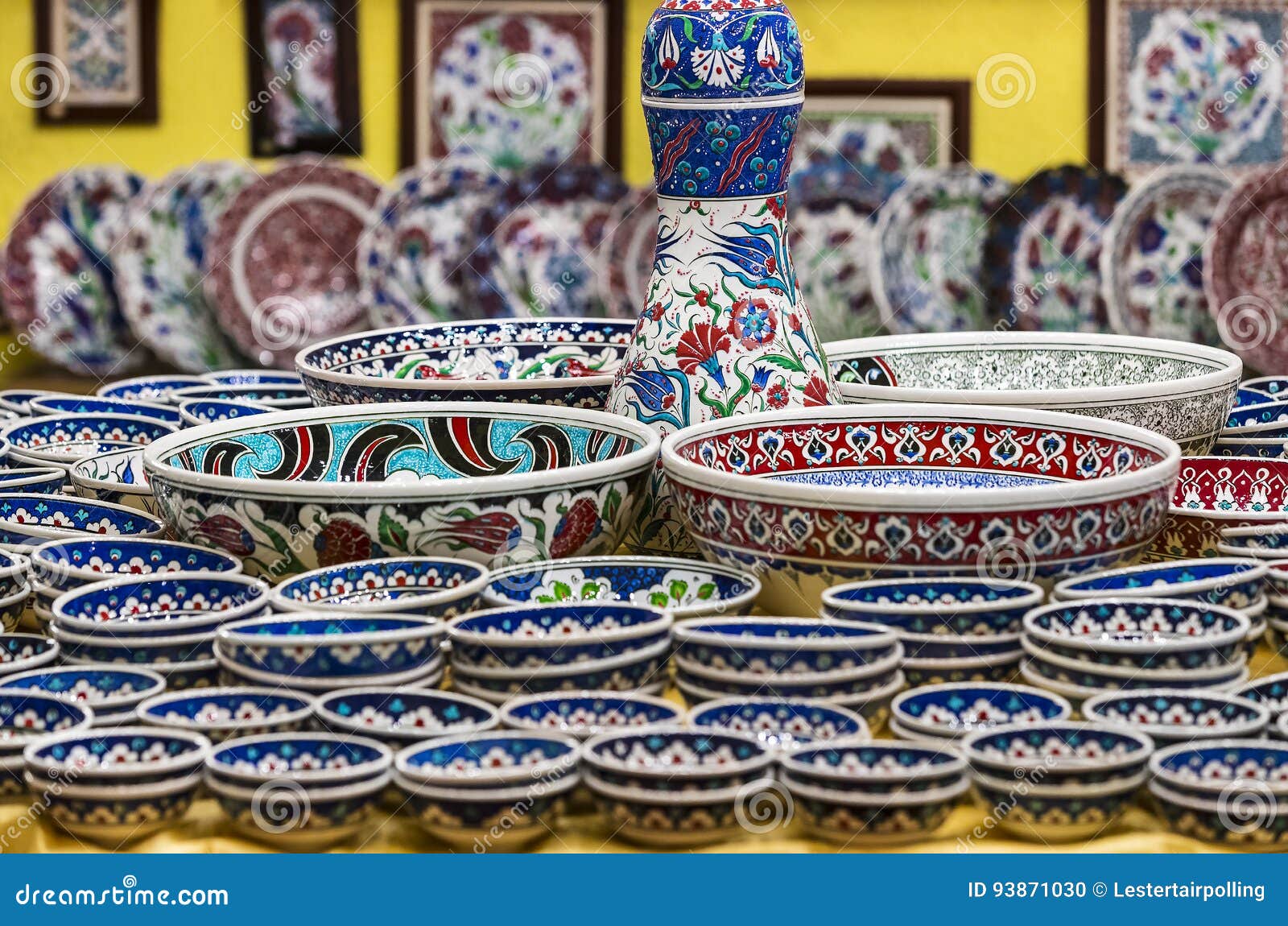 Traditional Turkish Decorative Ceramics Stock Photo - Image of blue ...