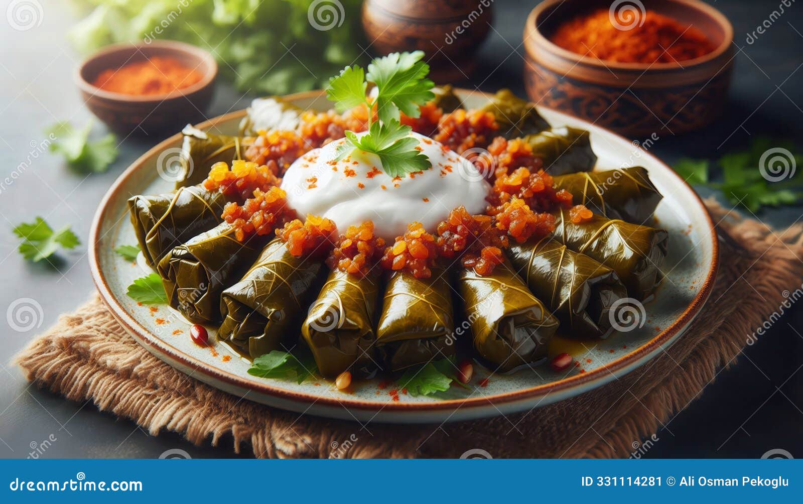 A Traditional Turkish Delicacy: Dolma Stock Illustration - Illustration ...