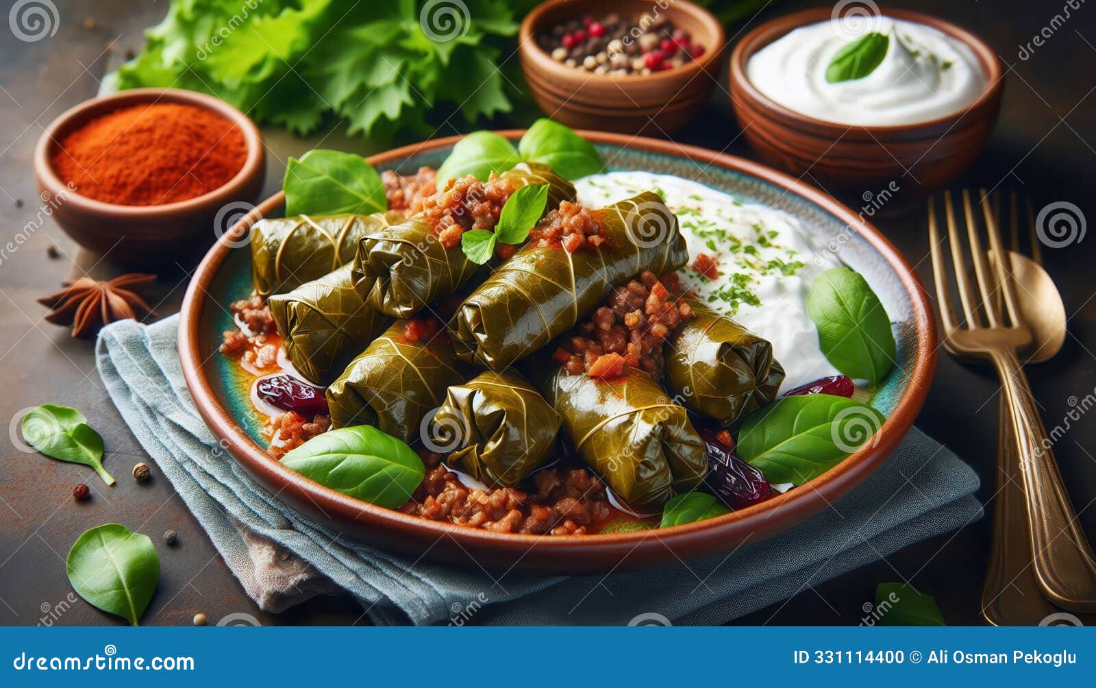 A Traditional Turkish Delicacy: Dolma Stock Illustration - Illustration ...