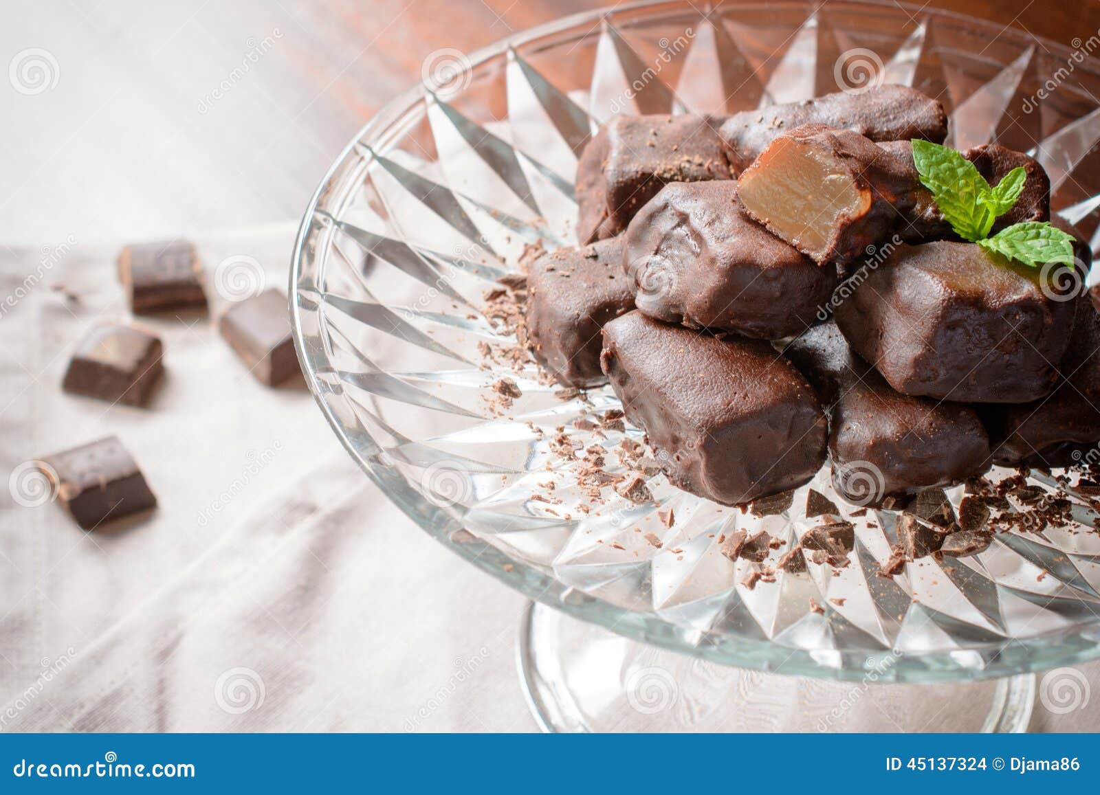 Traditional Turkish Delight with Chocolate Stock Photo - Image of ...