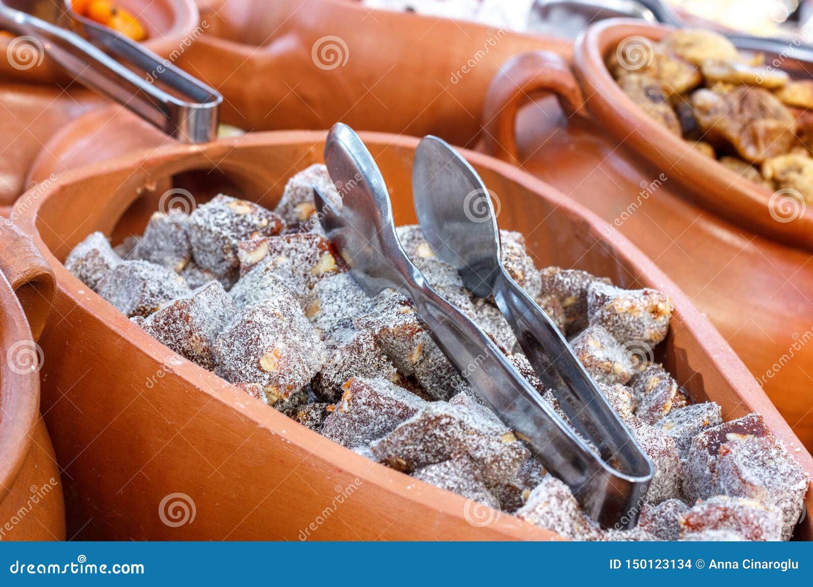 Traditional Turkish Delight in an Open Buffet in a Hotel in Turkey ...