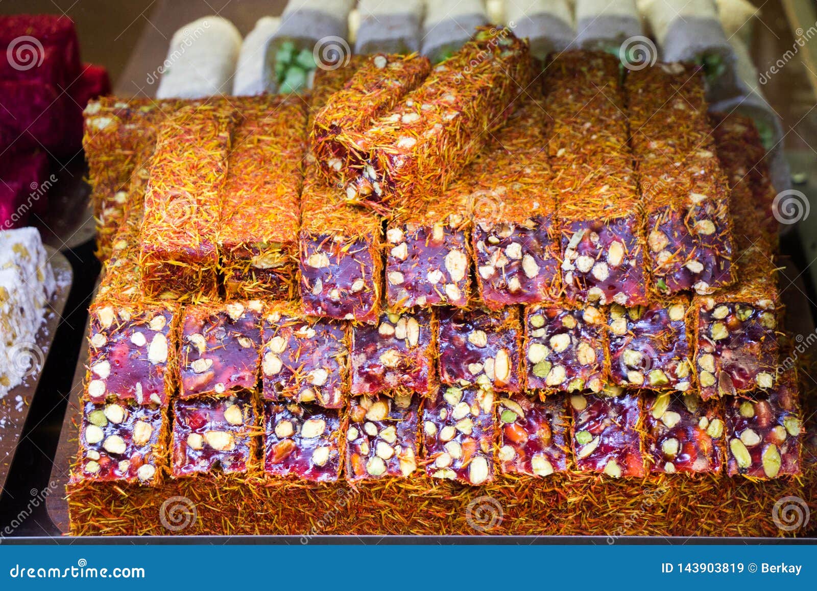 Traditional Turkish Delight Rahat Lokum Stock Image - Image of culture ...