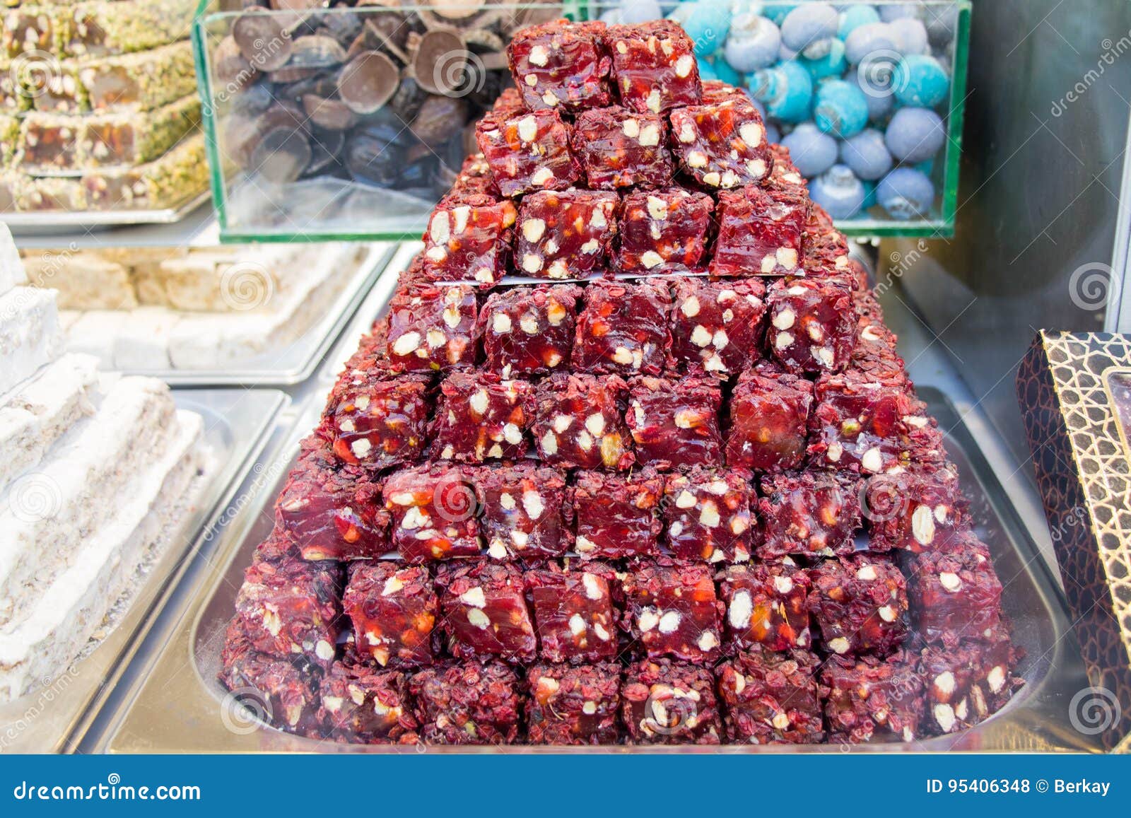 Traditional Turkish Delight Rahat Lokum Stock Photo - Image of sweet ...