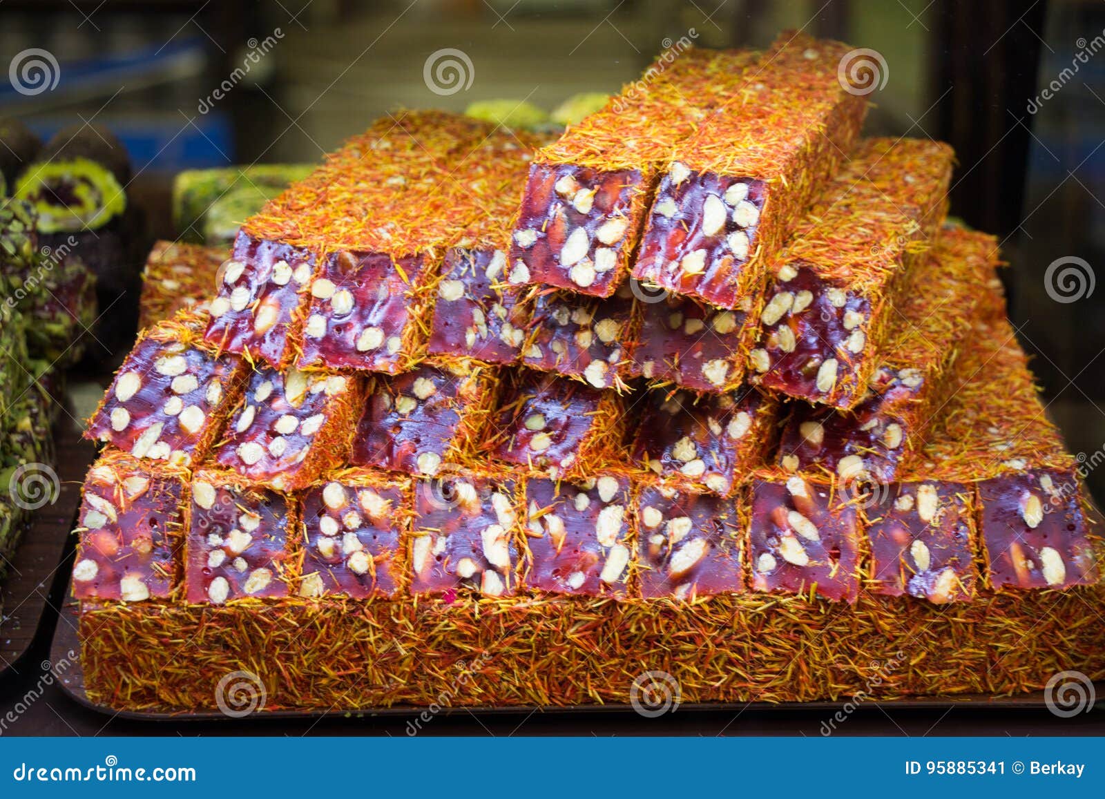 Traditional Turkish Delight Rahat Lokum Stock Image - Image of delights ...
