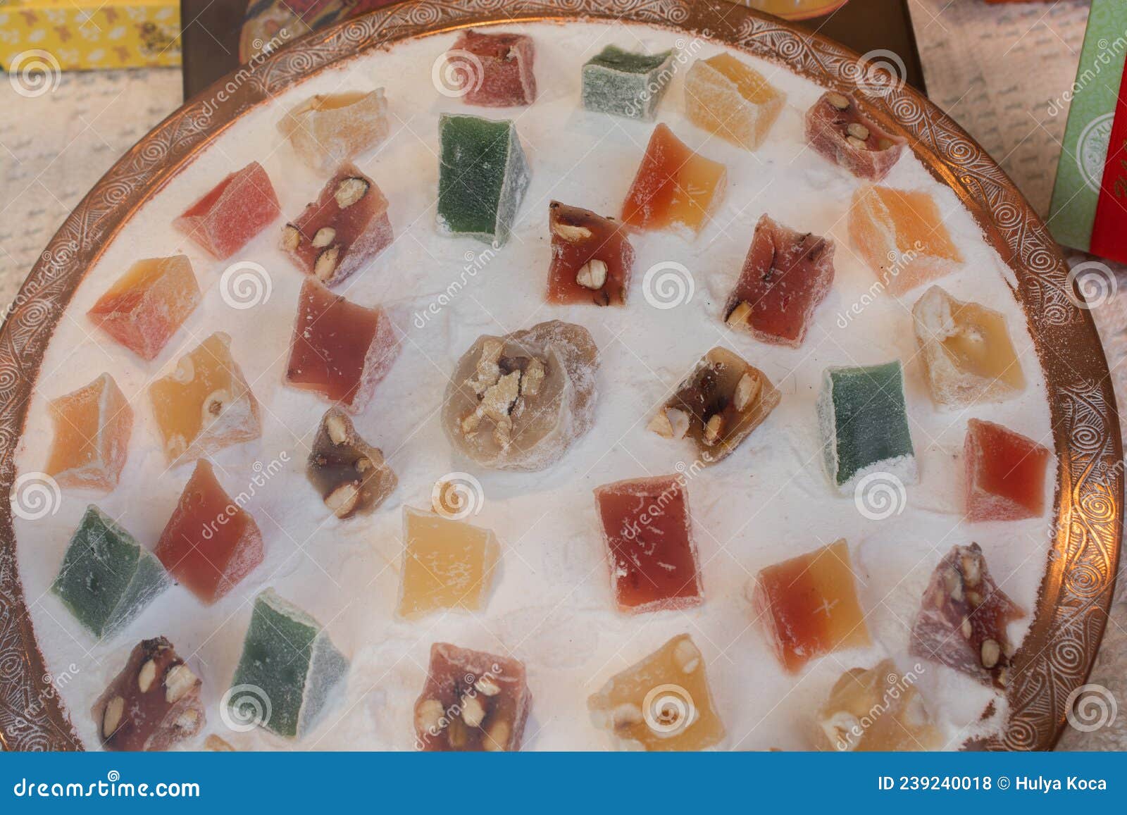 Traditional Turkish Delight, Soft Candy Stock Photo - Image of oriental ...