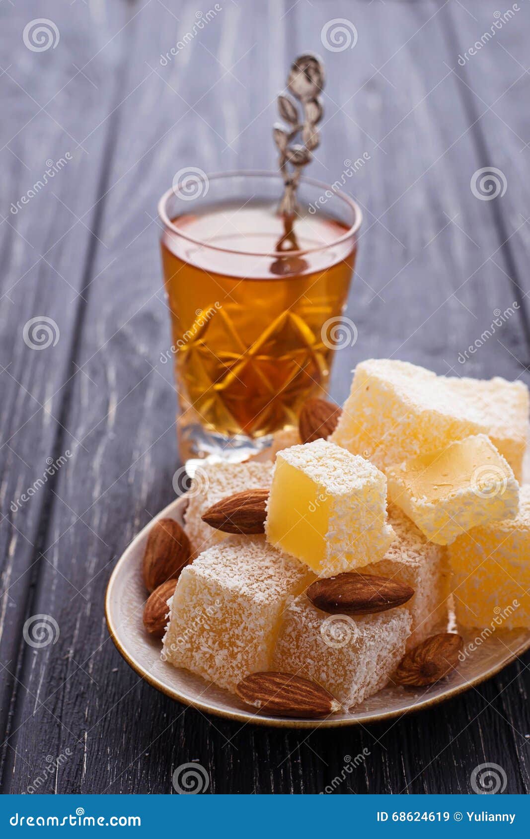 Traditional Turkish Delight and Tea Stock Image - Image of arabic ...