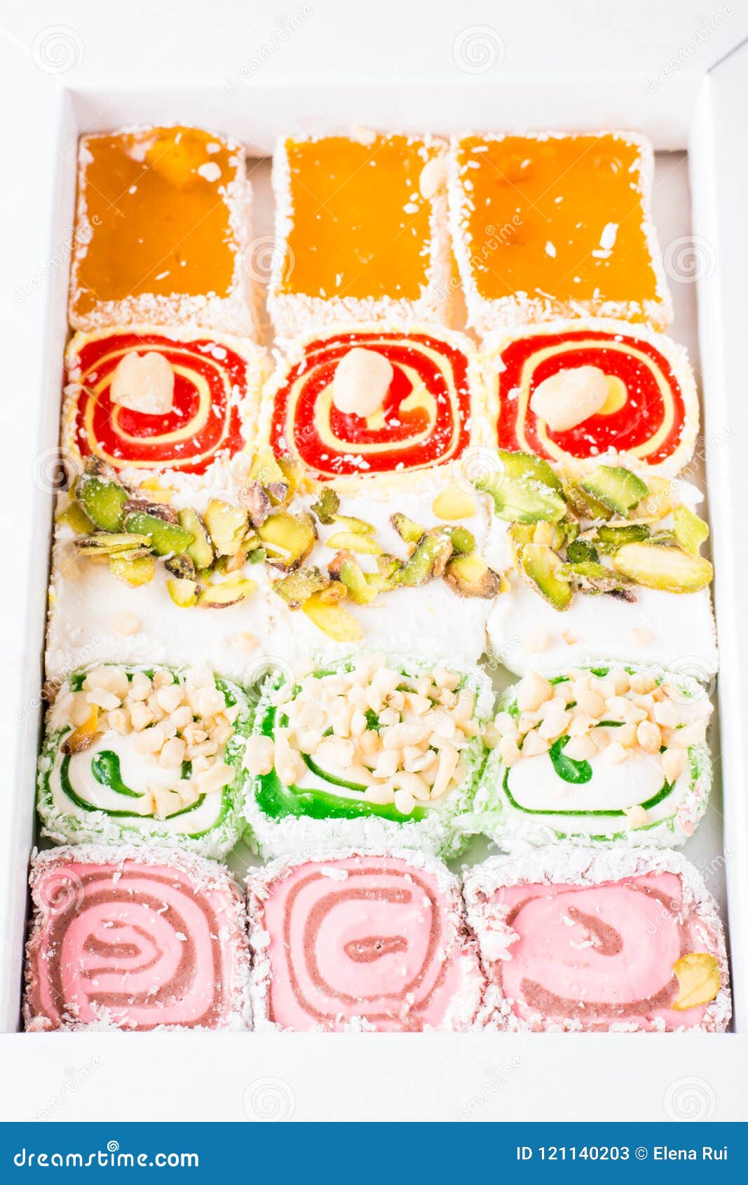 Traditional Turkish Delight in a Box Stock Image - Image of delight ...