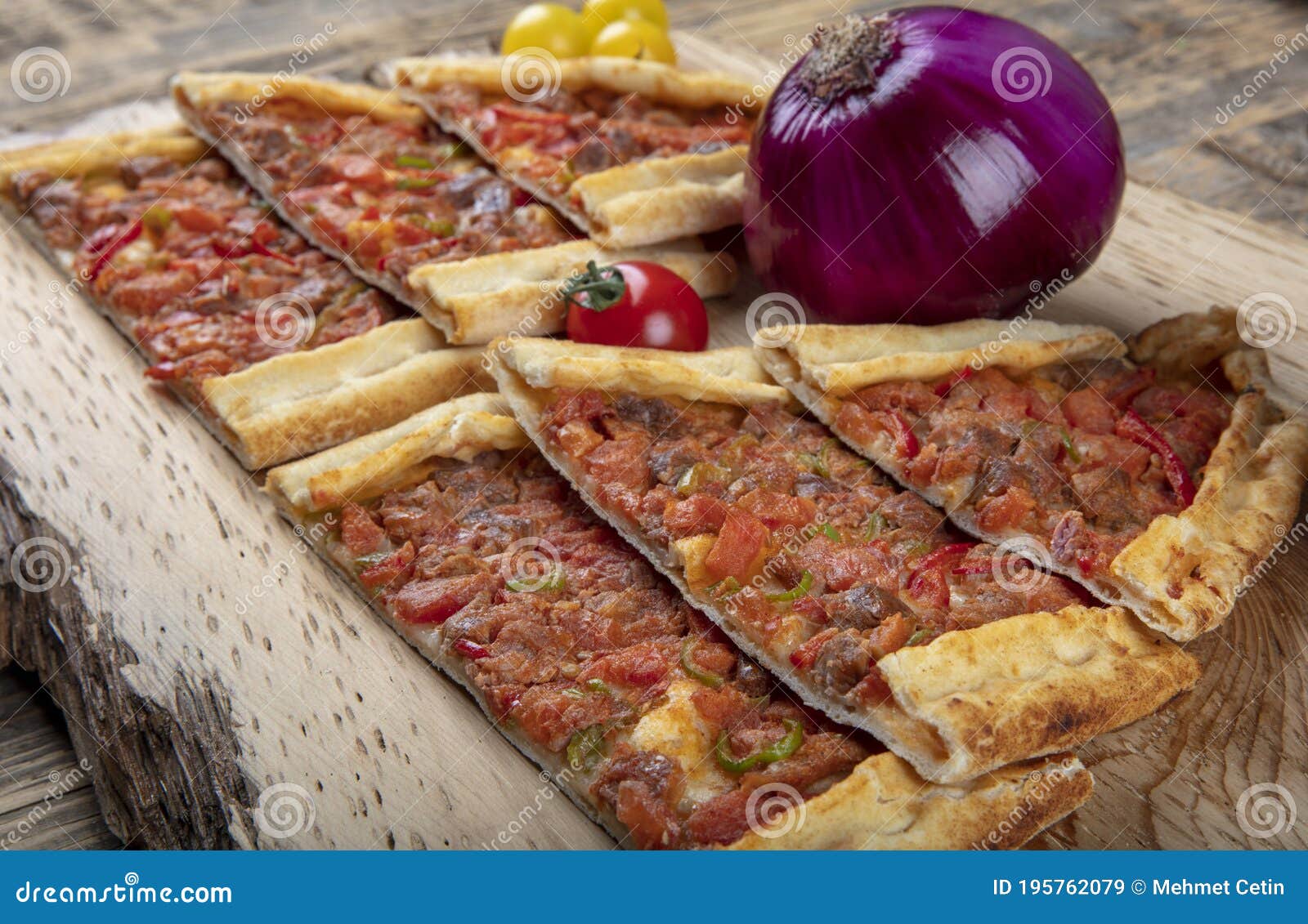 Traditional Turkish Dish Pita Beef - Kusbasili Pide. Turkish Pide with ...