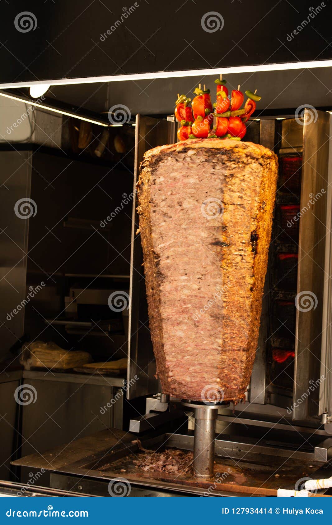 Traditional Turkish Doner Kebab Grill Stock Photo - Image of food, beef ...