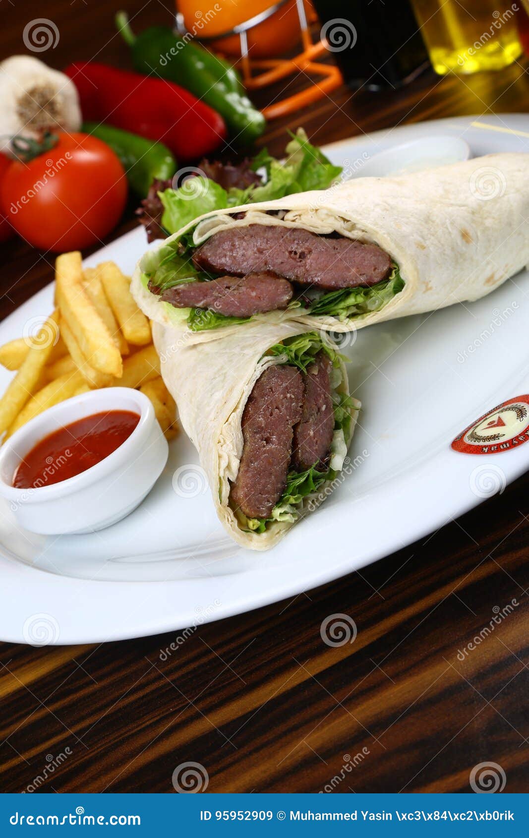Traditional Turkish Durum, Wrap Stock Image - Image of kafta, lunch ...