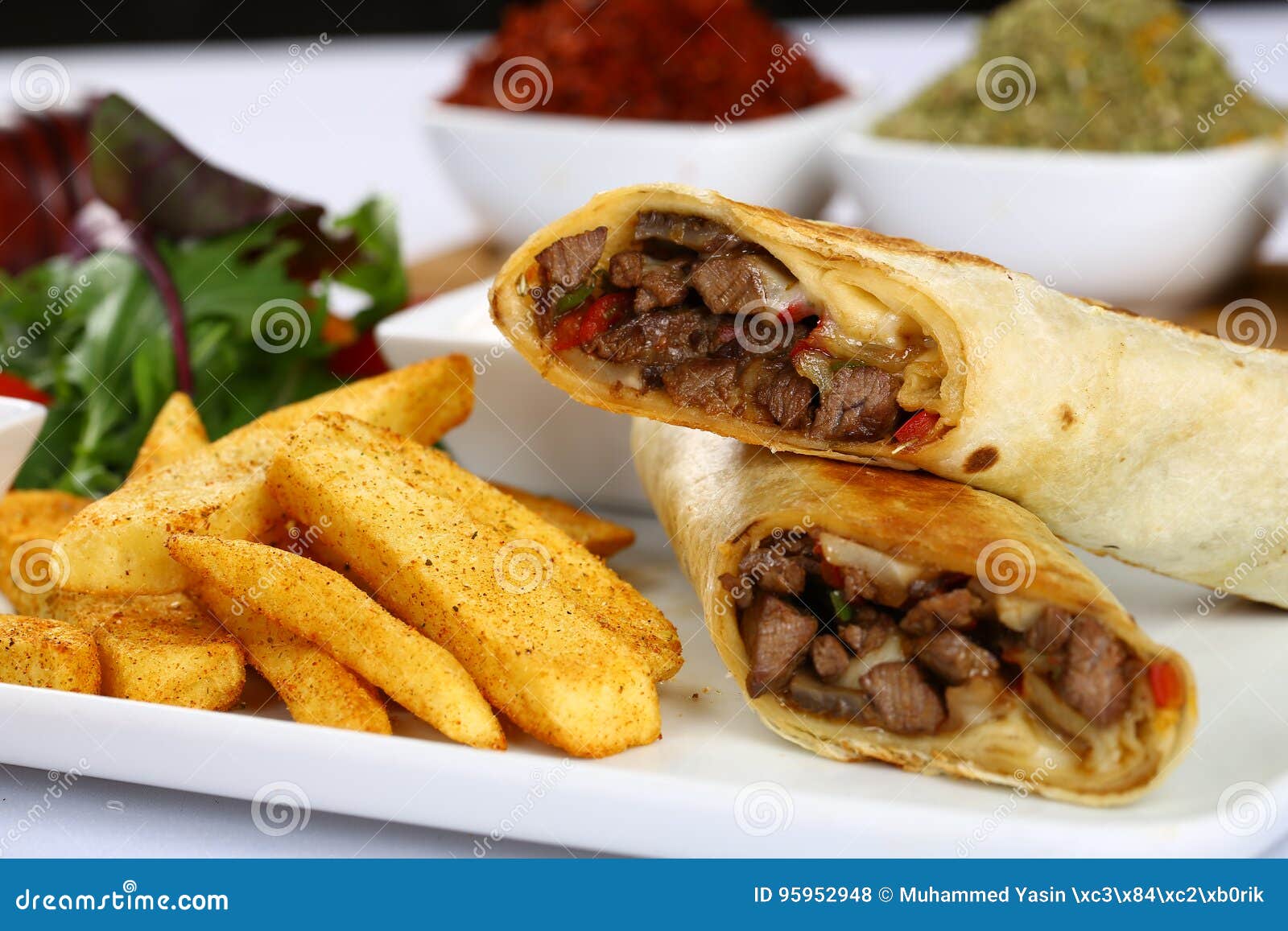 Traditional Turkish Durum, Wrap Stock Photo - Image of kebab, diet ...