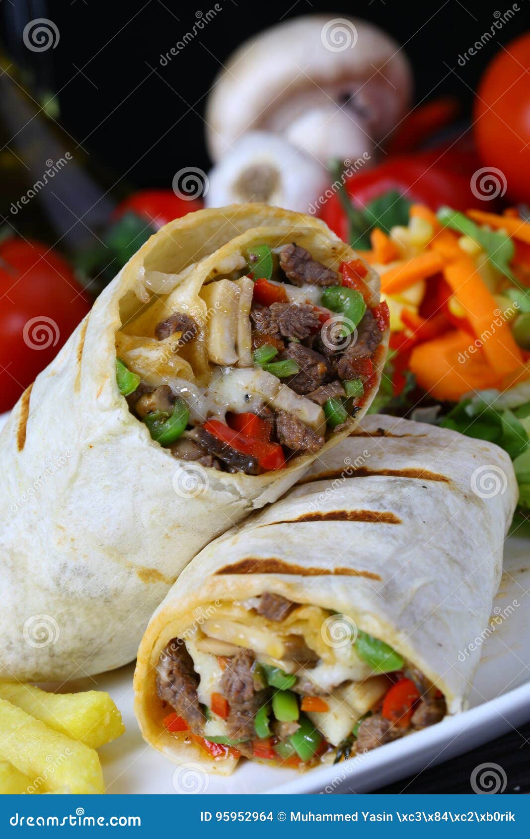 Traditional Turkish Durum, Wrap Stock Photo - Image of dish, lavash ...