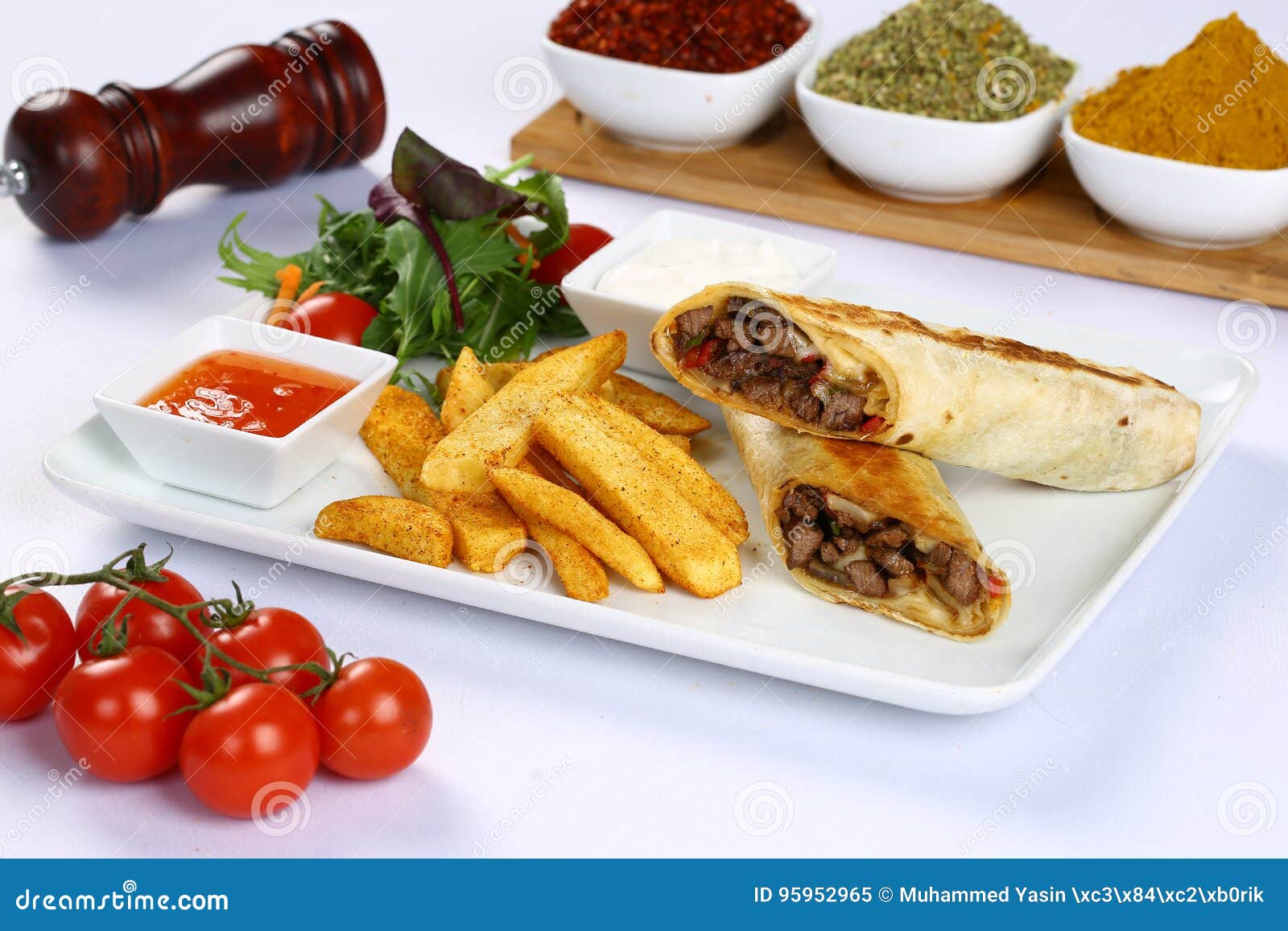 Traditional Turkish Durum, Wrap Stock Image - Image of doner, meal ...