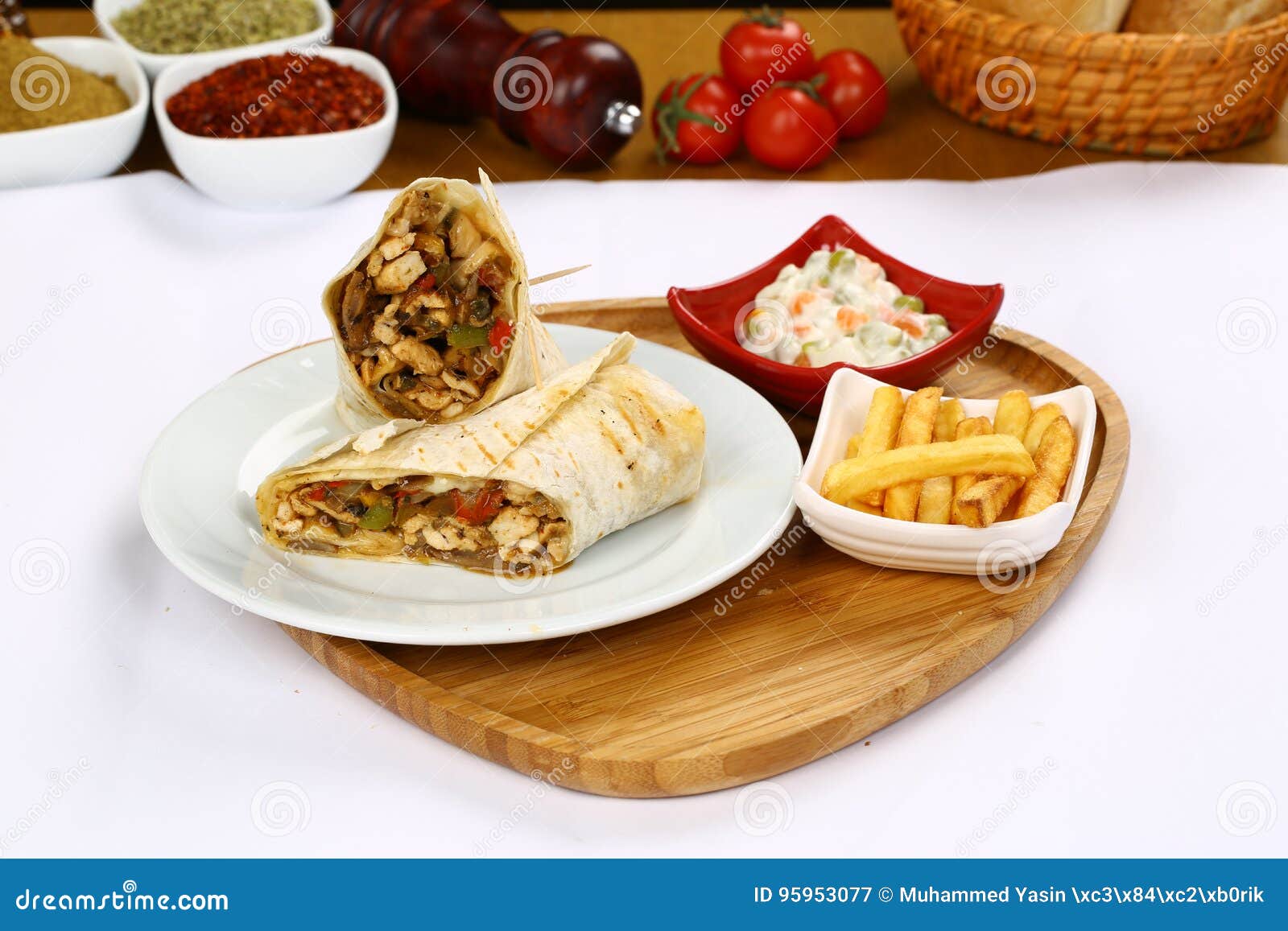 Traditional Turkish Durum, Wrap Stock Image - Image of lettuce, meal ...