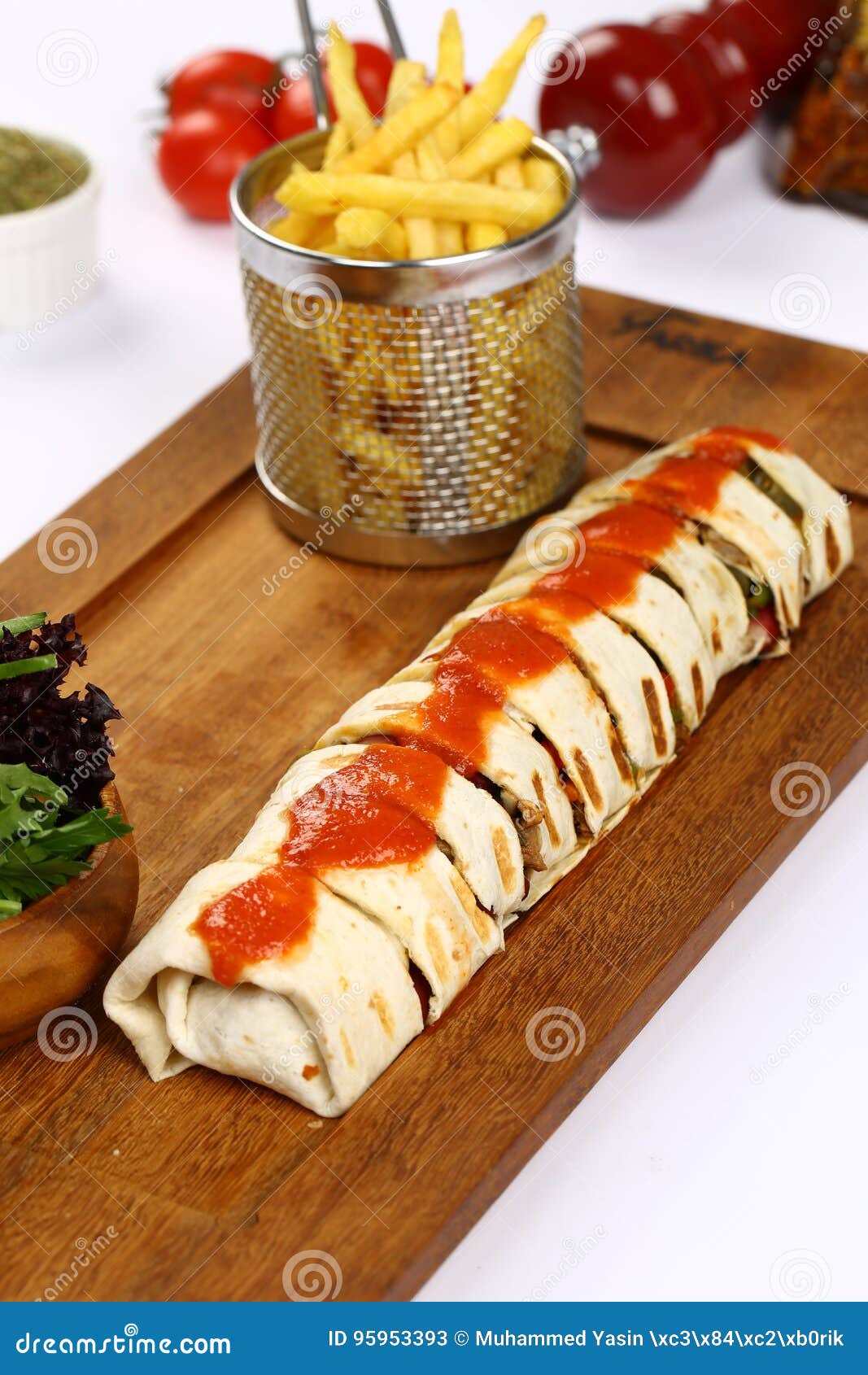 Traditional Turkish Durum, Wrap Stock Image - Image of doner, adana ...