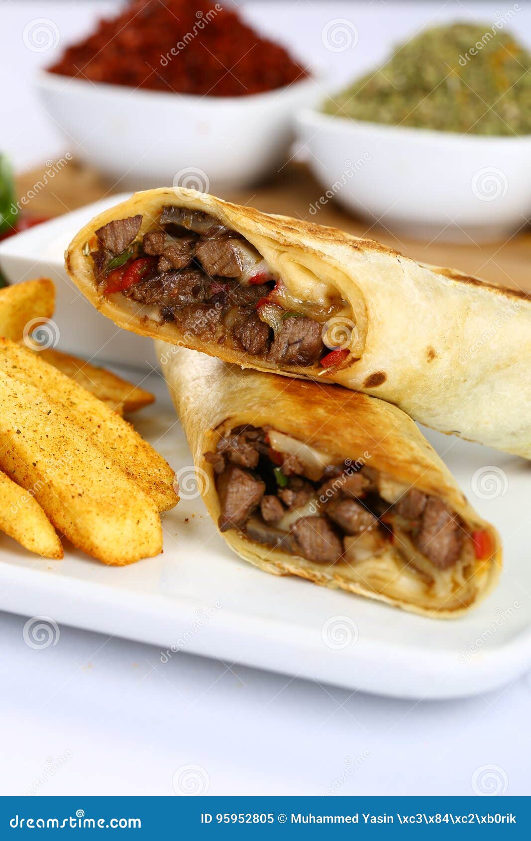 Traditional Turkish Durum, Wrap Stock Image - Image of lamb, dinner ...