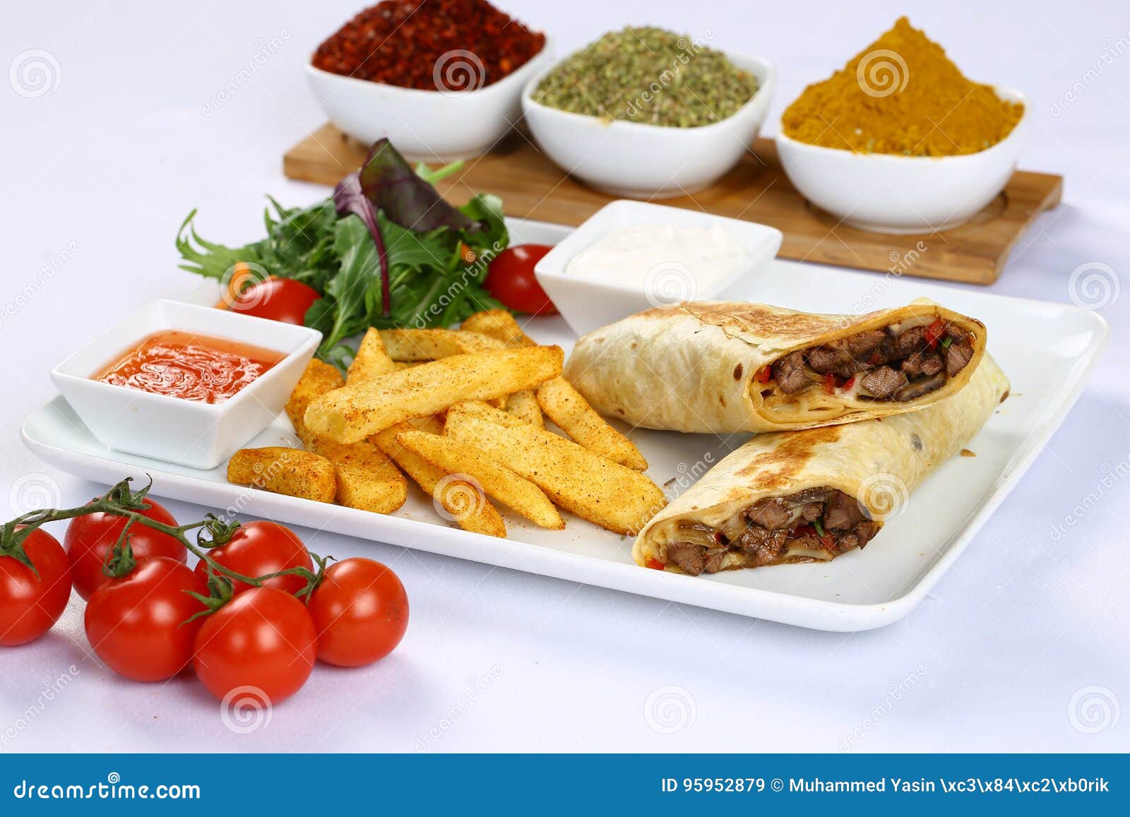 Traditional Turkish Durum, Wrap Stock Image - Image of durum, beef ...