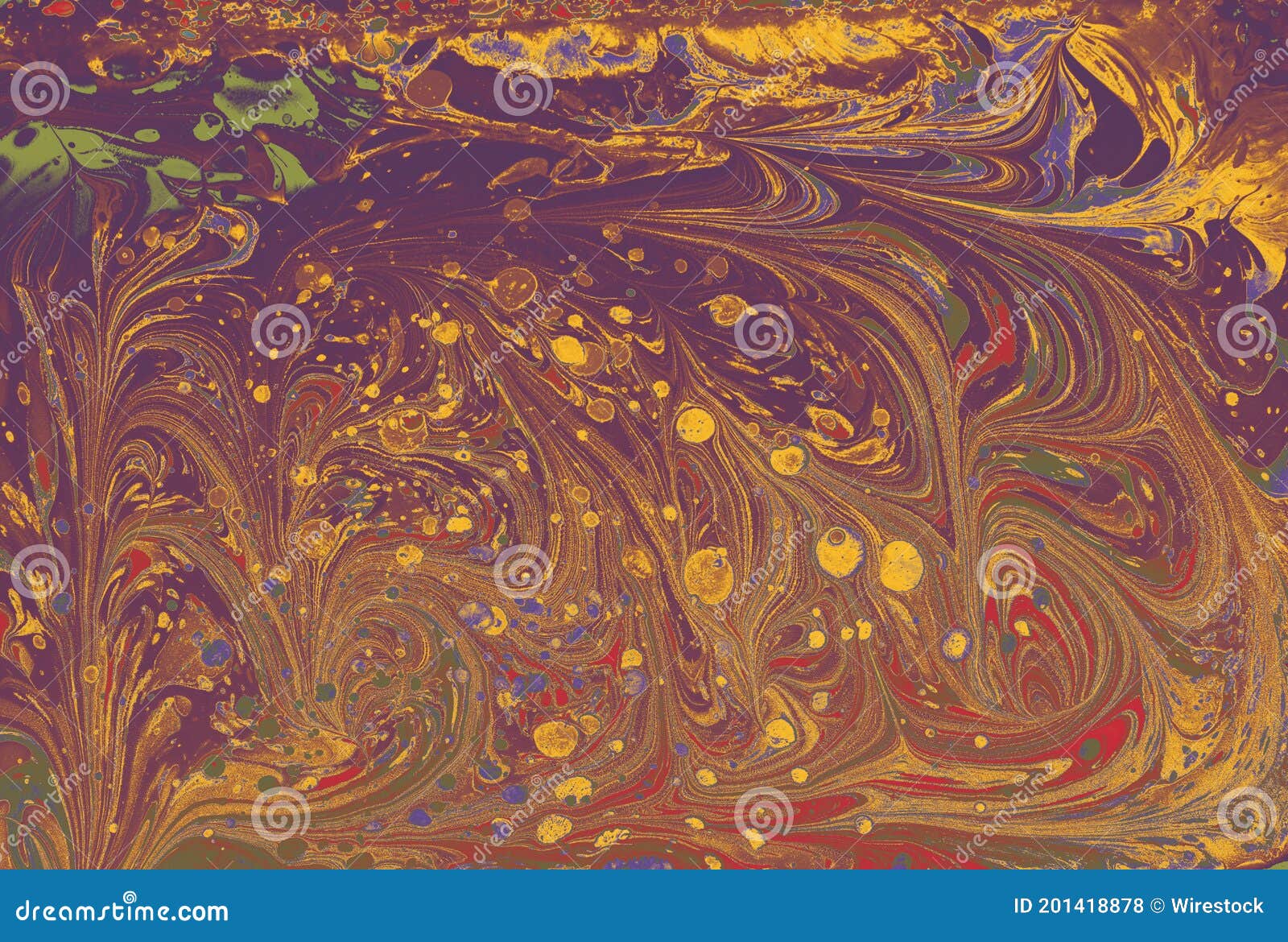 Traditional Turkish Ebru Technique Painting Pattern on the Water ...