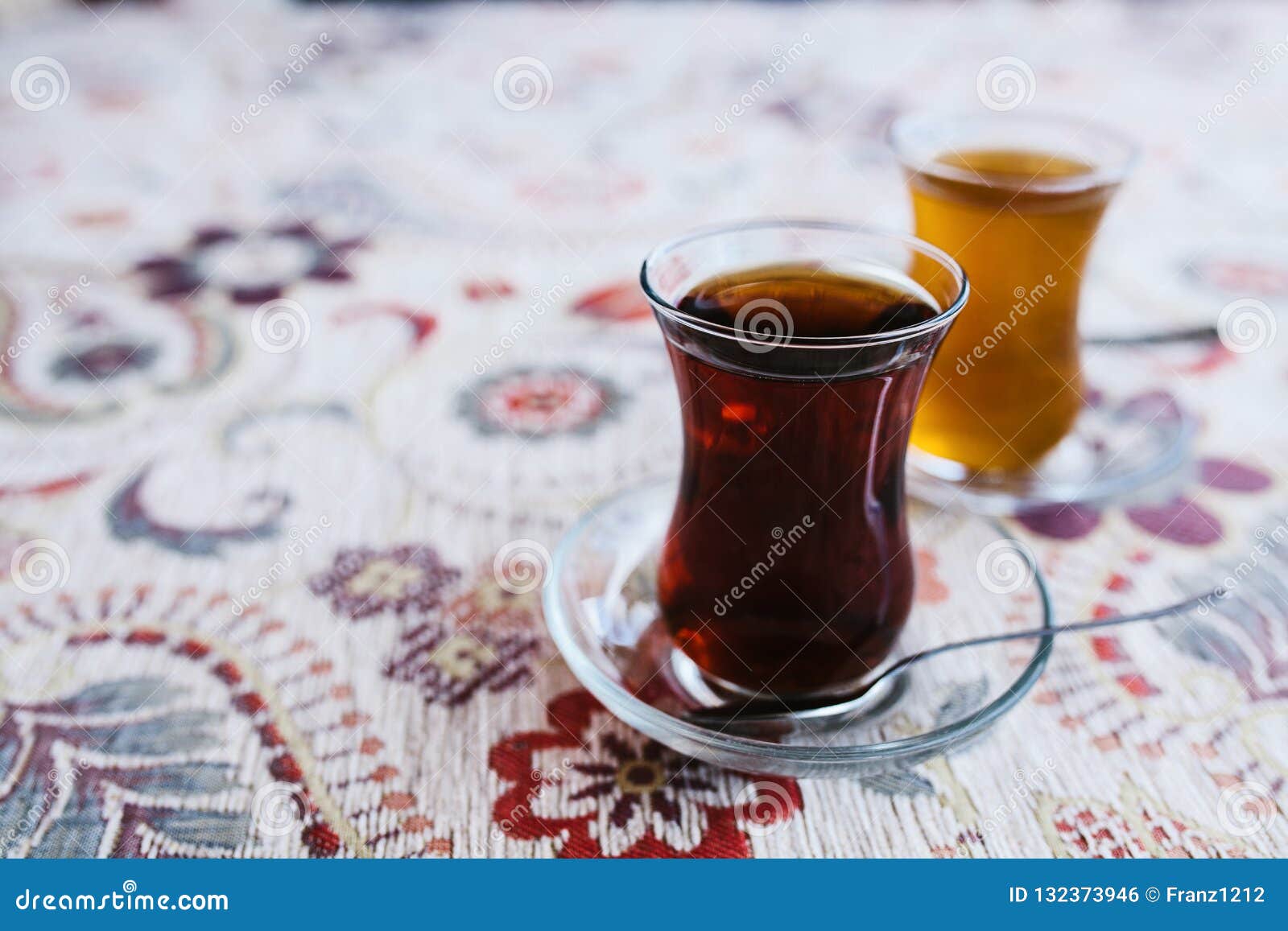 Traditional Turkish Green Tea and Black Tea Stock Photo - Image of ...