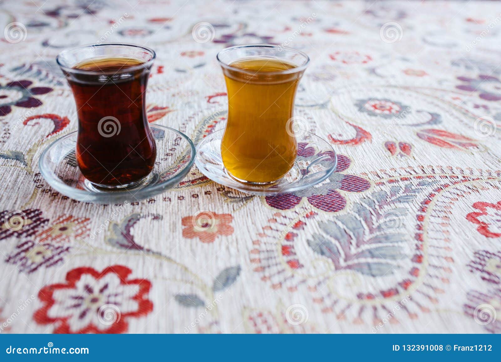 Traditional Turkish Green Tea and Black Tea Stock Photo - Image of ...