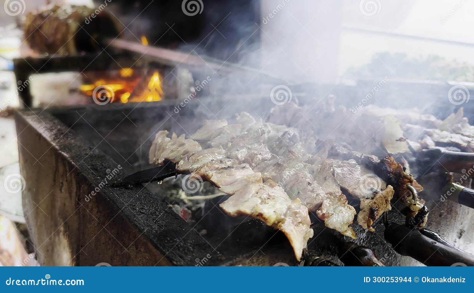 Traditional Turkish Kebab on Fire Stock Footage - Video of chicken ...