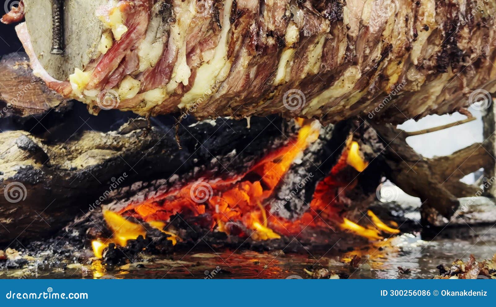 Traditional Turkish Kebab on Fire Stock Footage - Video of lamb, film ...