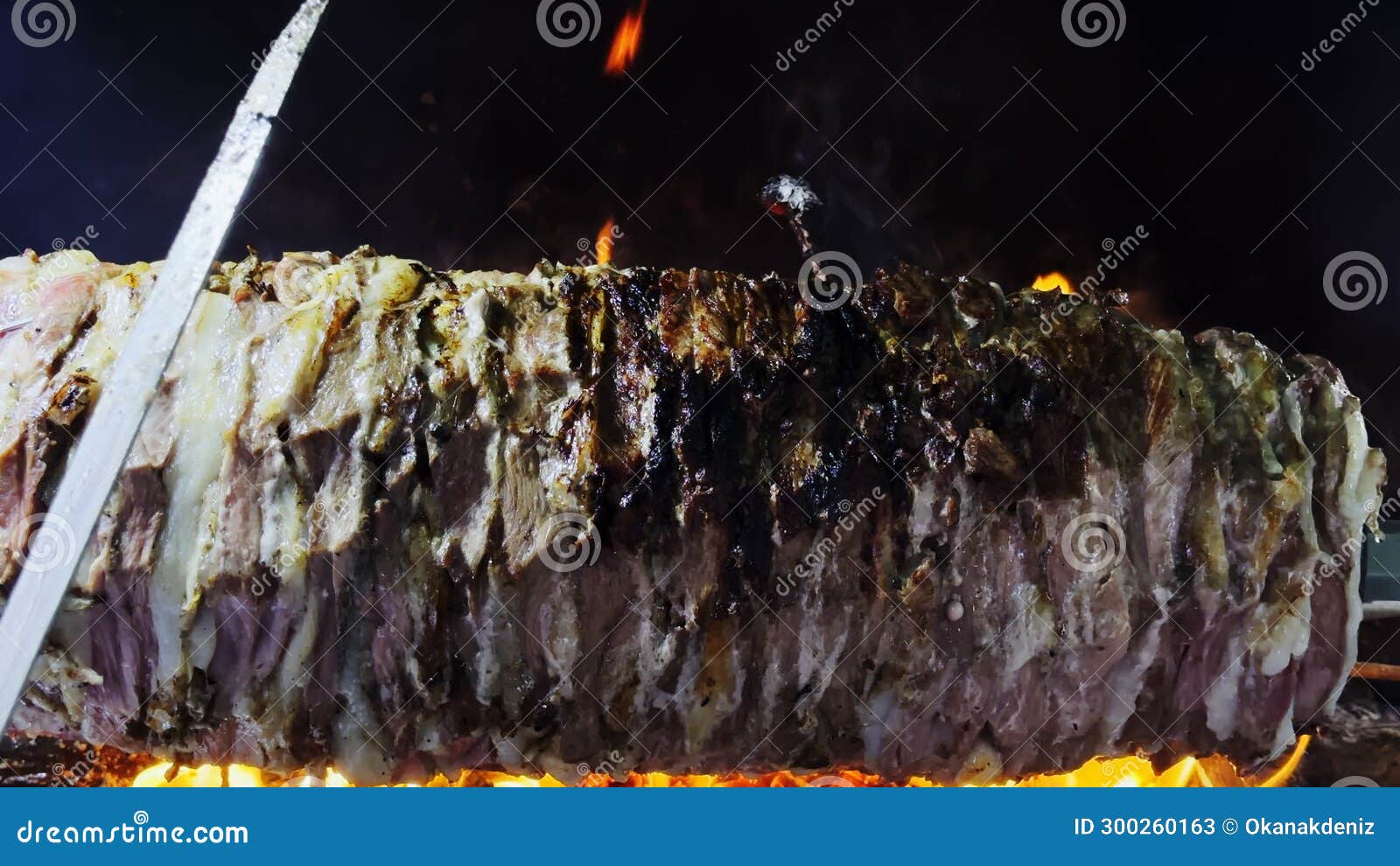 Traditional Turkish Kebab on Fire Stock Video - Video of turkish ...