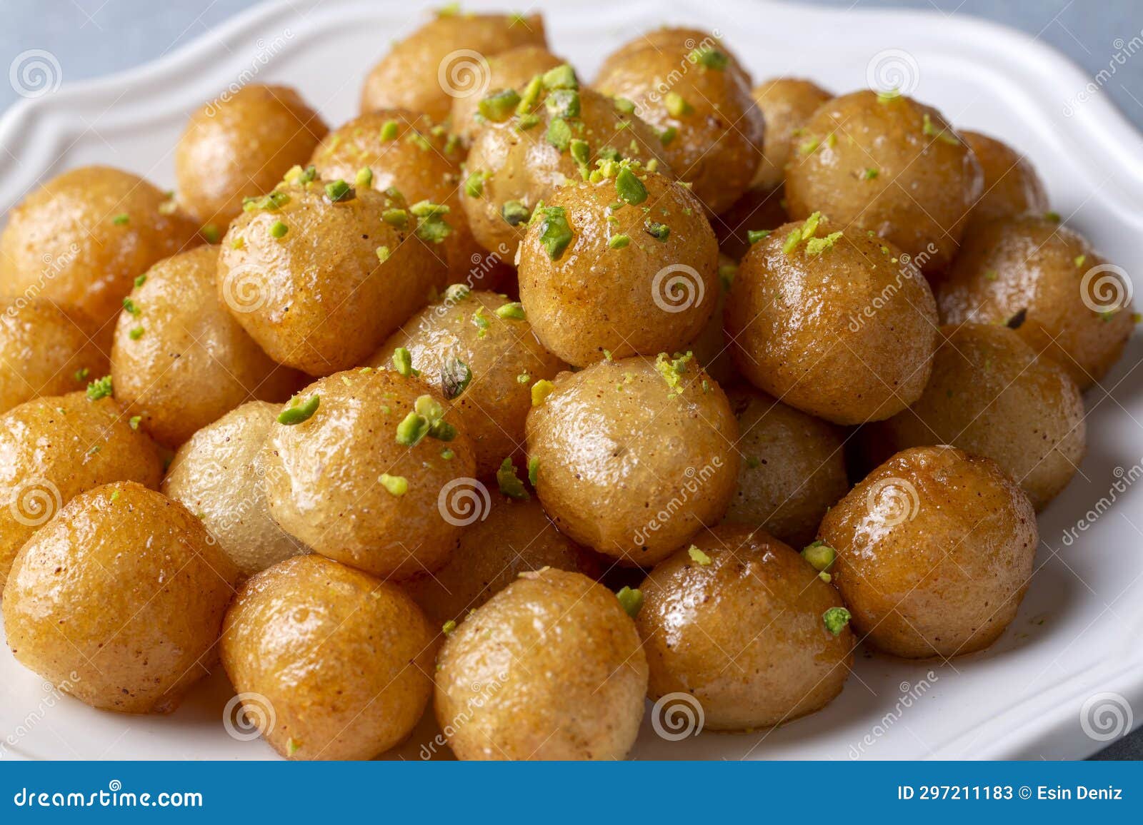 Traditional Turkish Lokma Sweet. Turkish Name Lokma Stock Image - Image ...