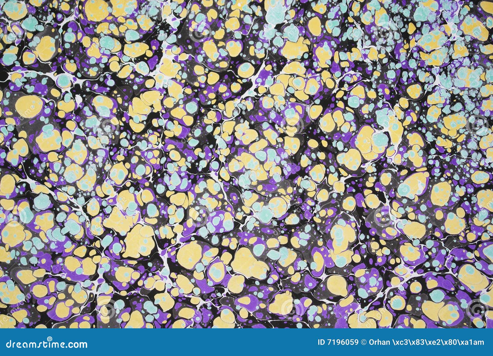 Traditional Turkish Marbled Paper Artwork Stock Image - Image of green ...