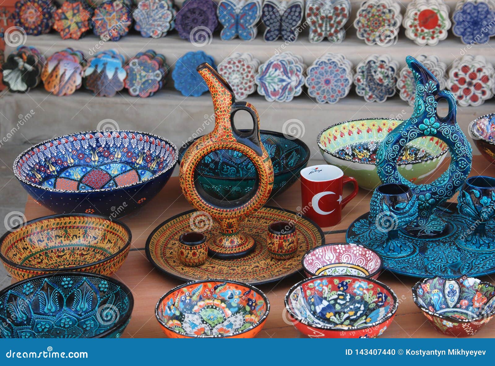 Traditional Turkish Pottery Cappadocia Stock Photo - Image of turkish ...