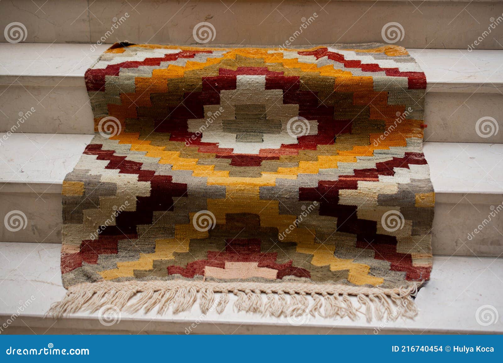 Traditional Turkish Rug Textile with Patterns Stock Photo - Image of ...