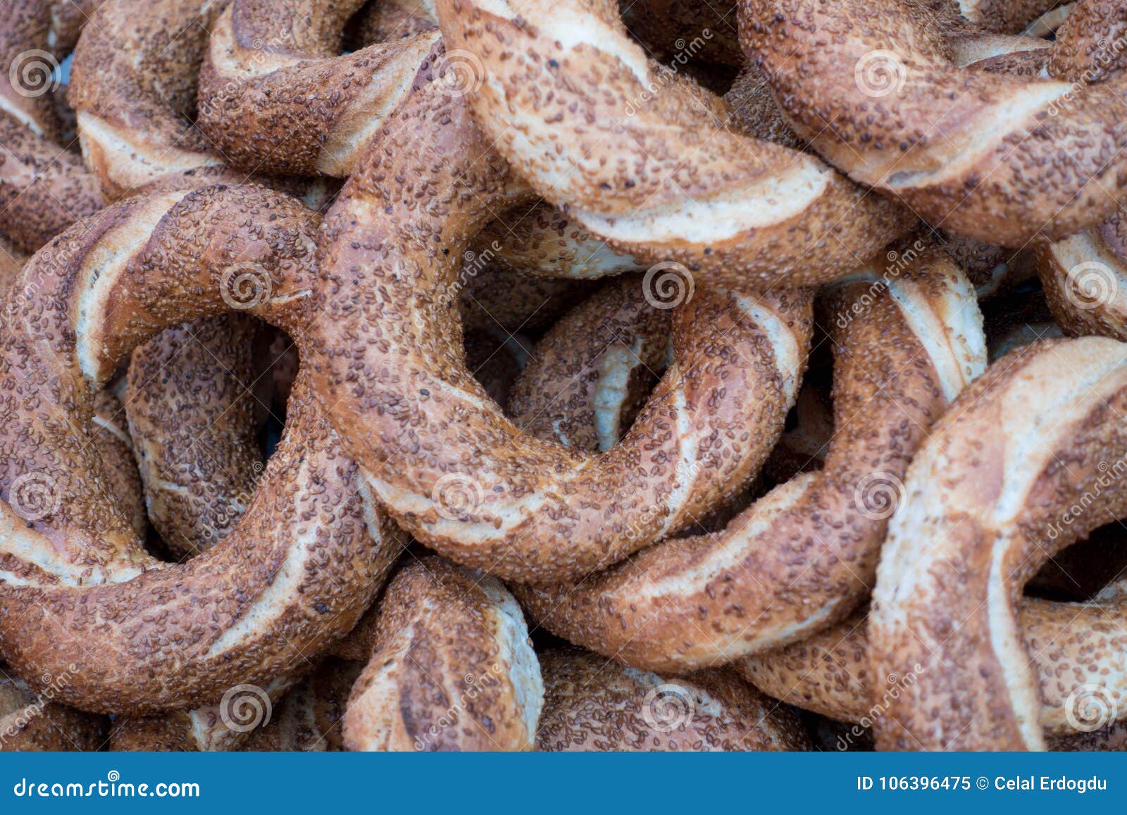 Traditional Turkish Sesame Bagels Ready for Serving in Turkey Stock ...