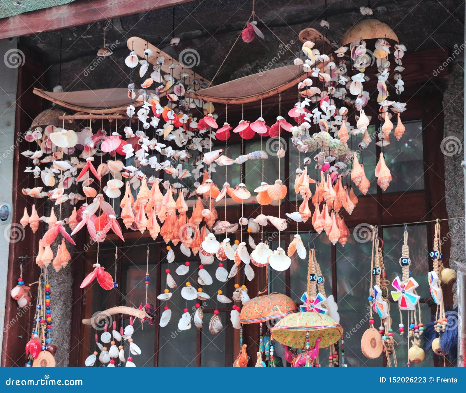 Traditional Turkish Souvenirs - Wind Bell with Seashell Stock Image ...